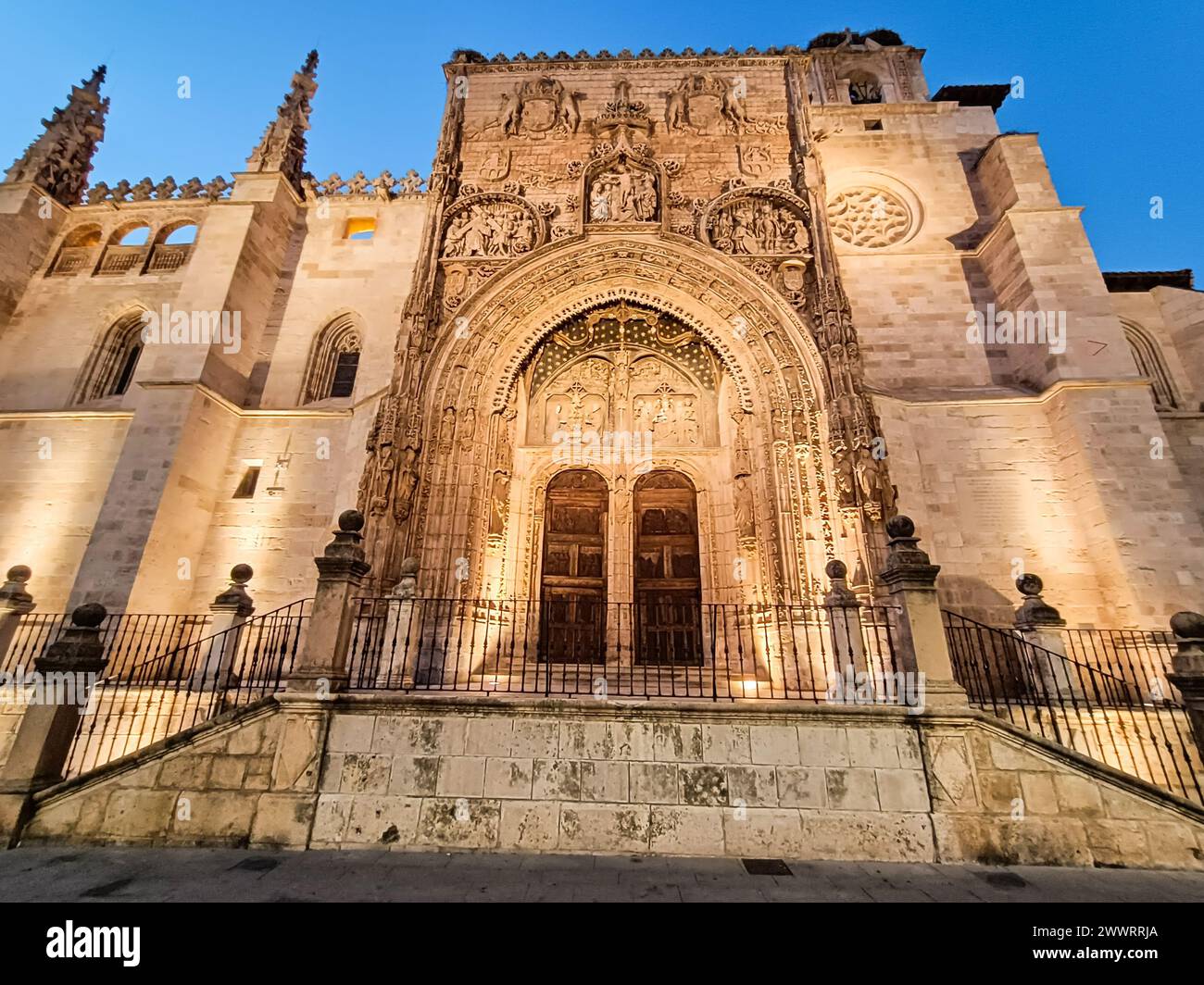 Aranda de Duero church facade view, Spanish landmark. Gothic ...