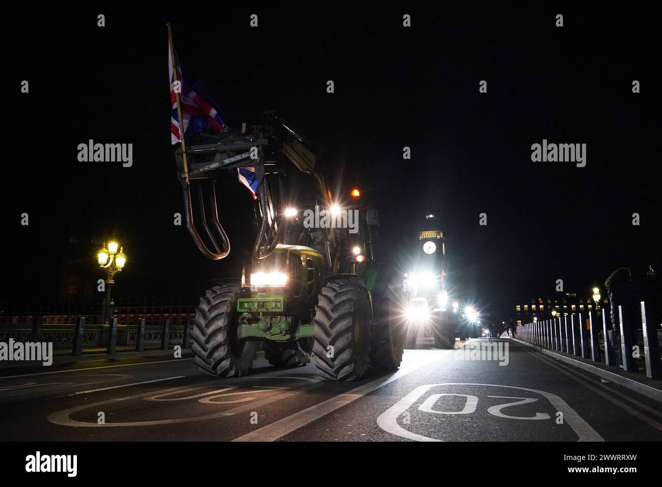 Farmers take part in a tractor "go-slow" in, central London, to raise ...