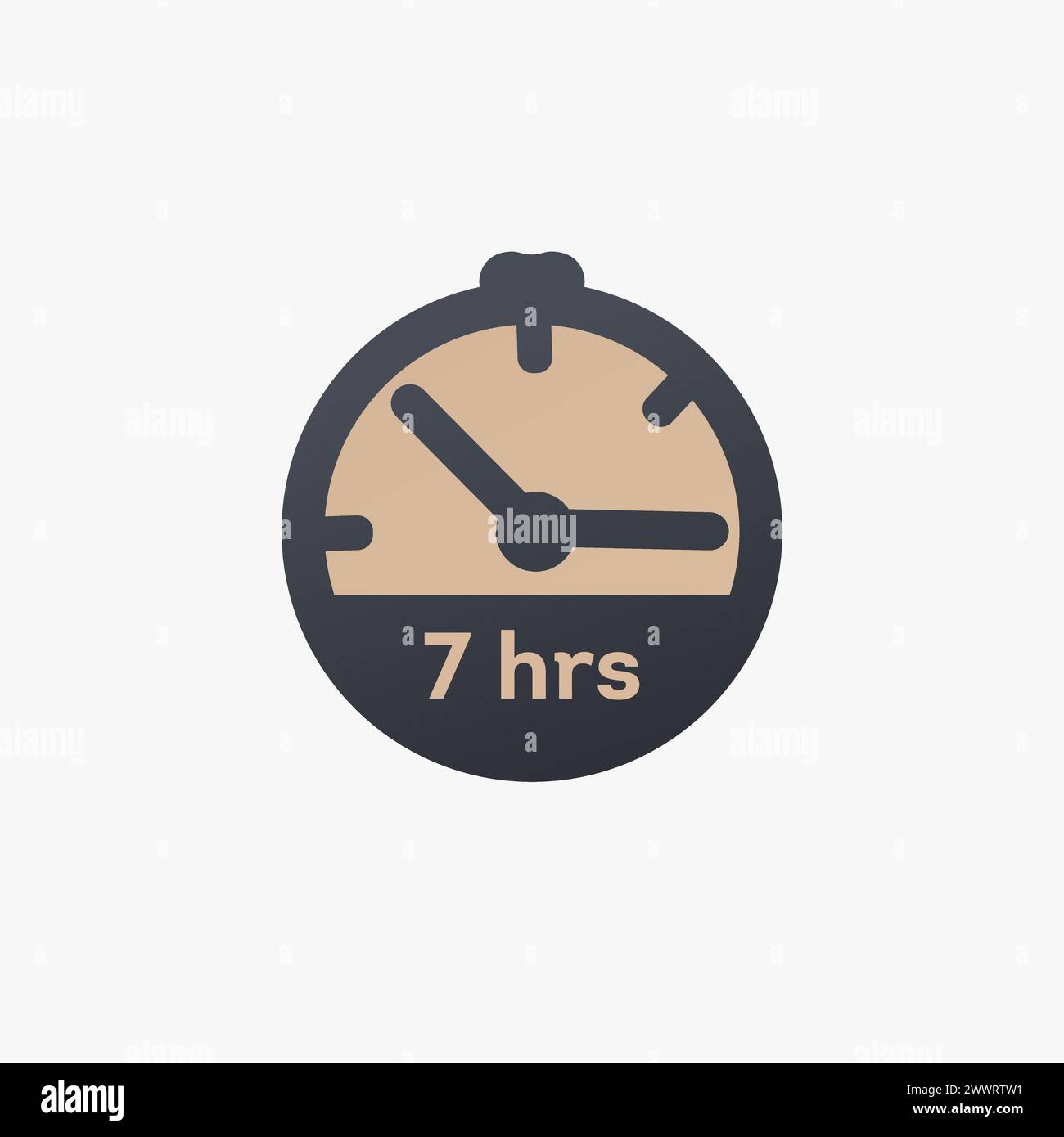 7 hours clock icon, Time Management Icon, 7 hours stopwatch icon ...