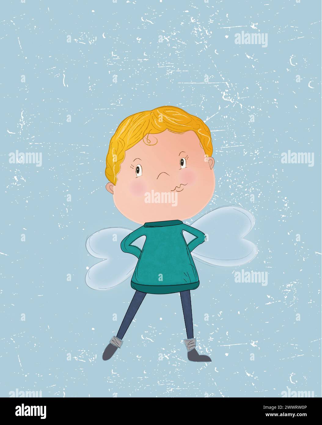 Childhood World:Illustration of a Little Hero Stock Photo - Alamy