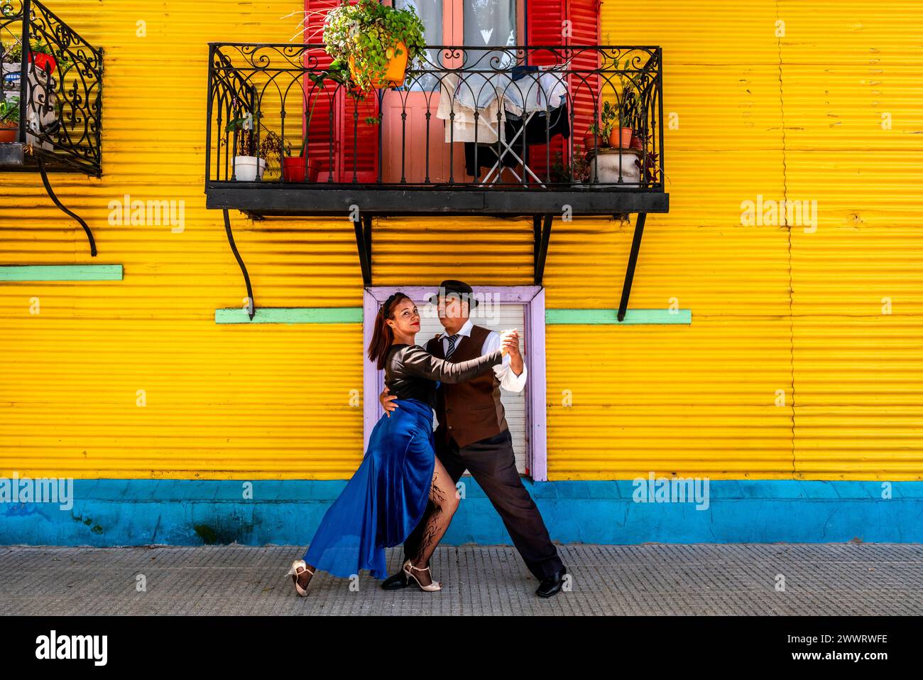 Two Senior Tango Dancers, La Boca District, Buenos Aires, Argentina ...