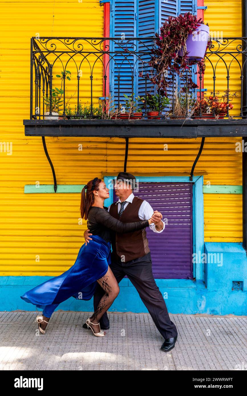 Two Senior Tango Dancers, La Boca District, Buenos Aires, Argentina ...