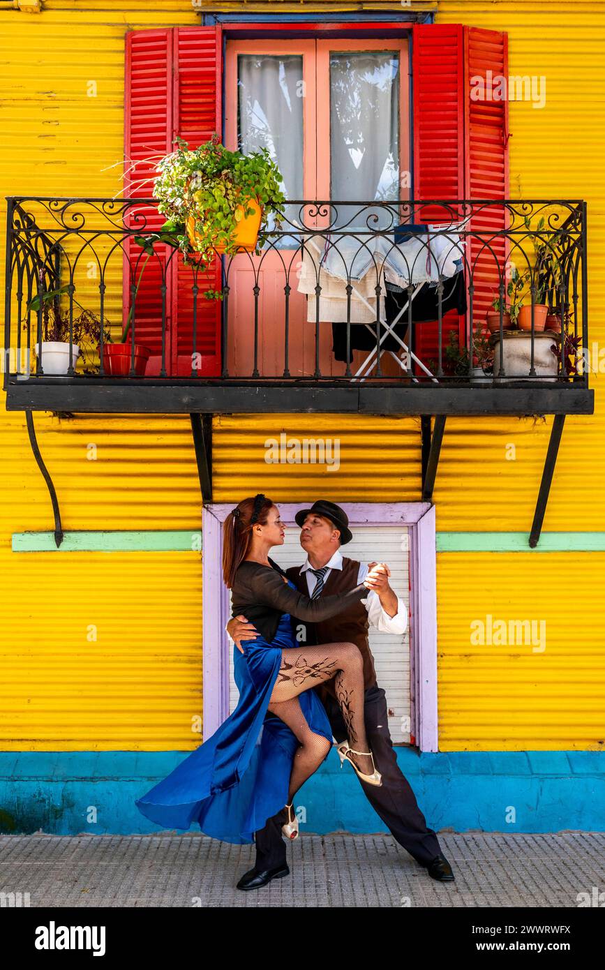 Two Senior Tango Dancers, La Boca District, Buenos Aires, Argentina ...