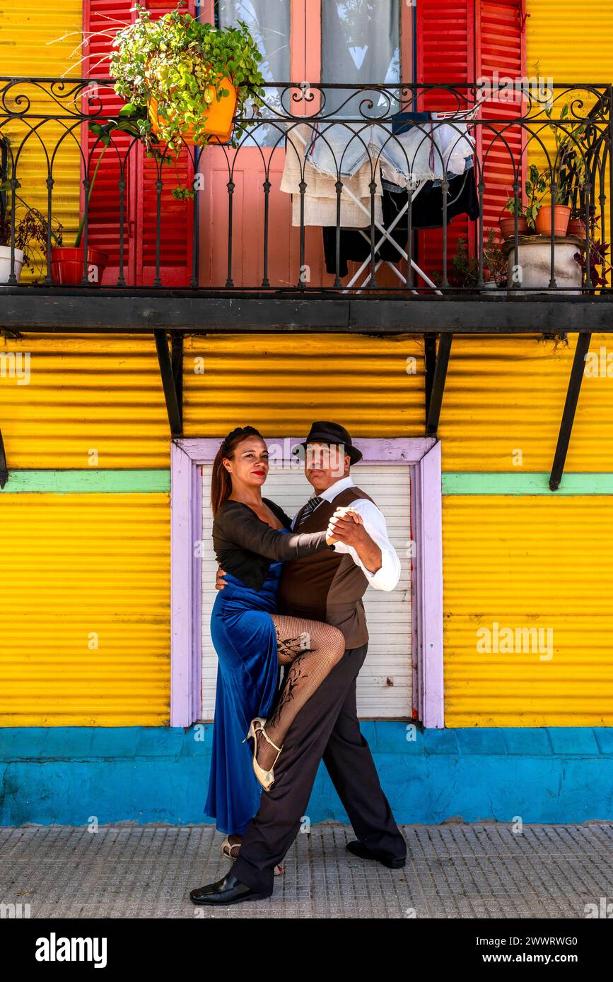 Two Senior Tango Dancers, La Boca District, Buenos Aires, Argentina ...