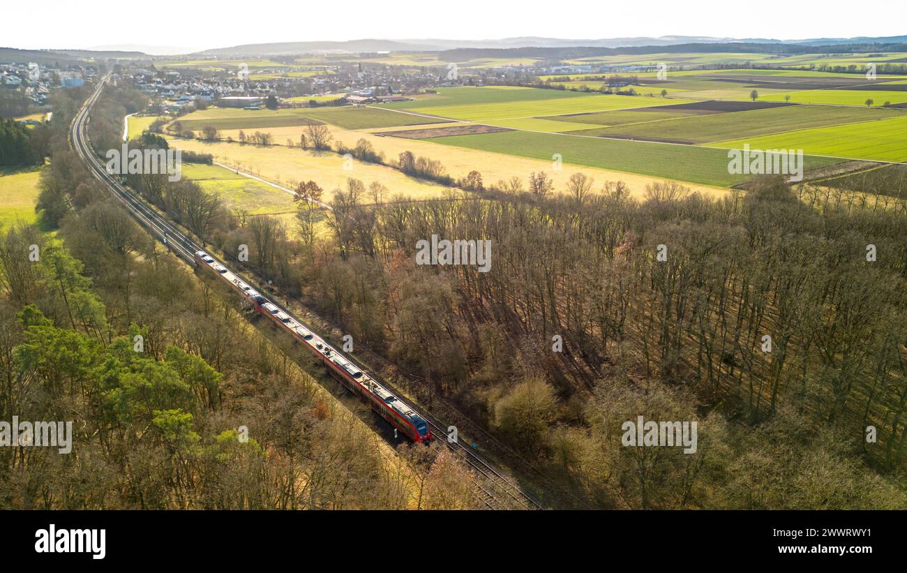 Red local train hi-res stock photography and images - Alamy