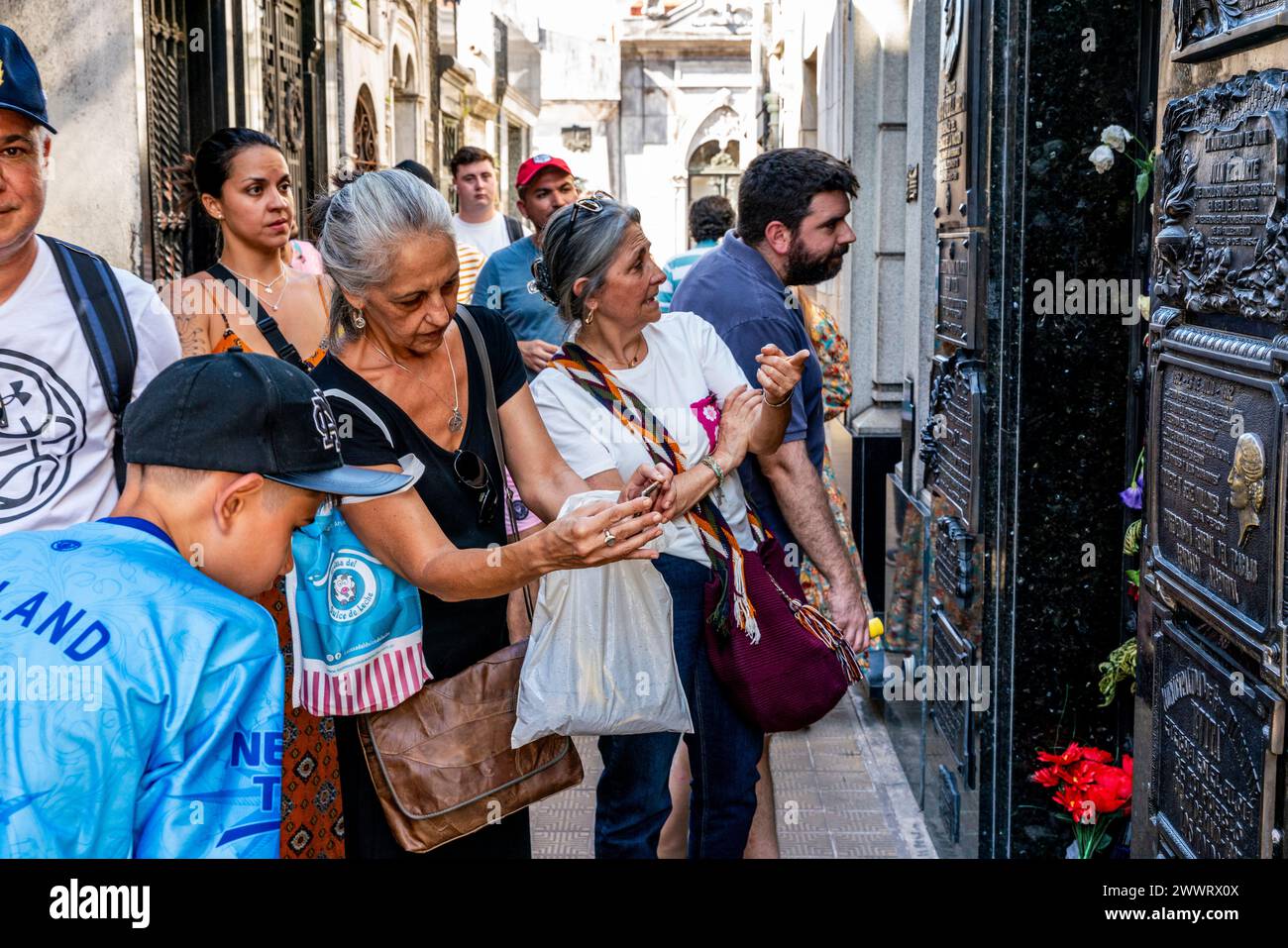Visitors Gather At The Tomb of Eva Peron (also known as Evita), The ...