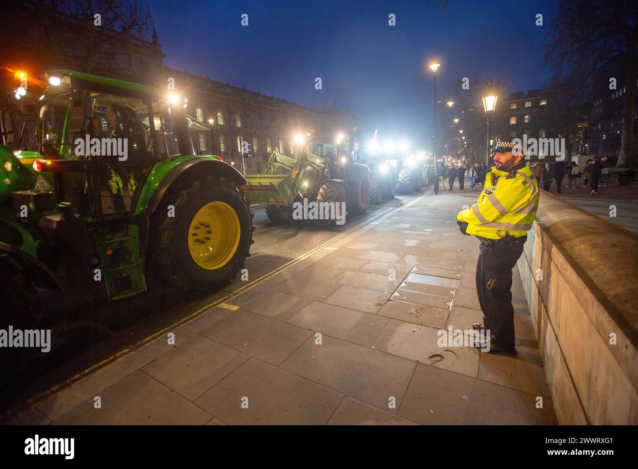 London, England, UK. 25th Mar, 2024. British farmers stage tractor ...