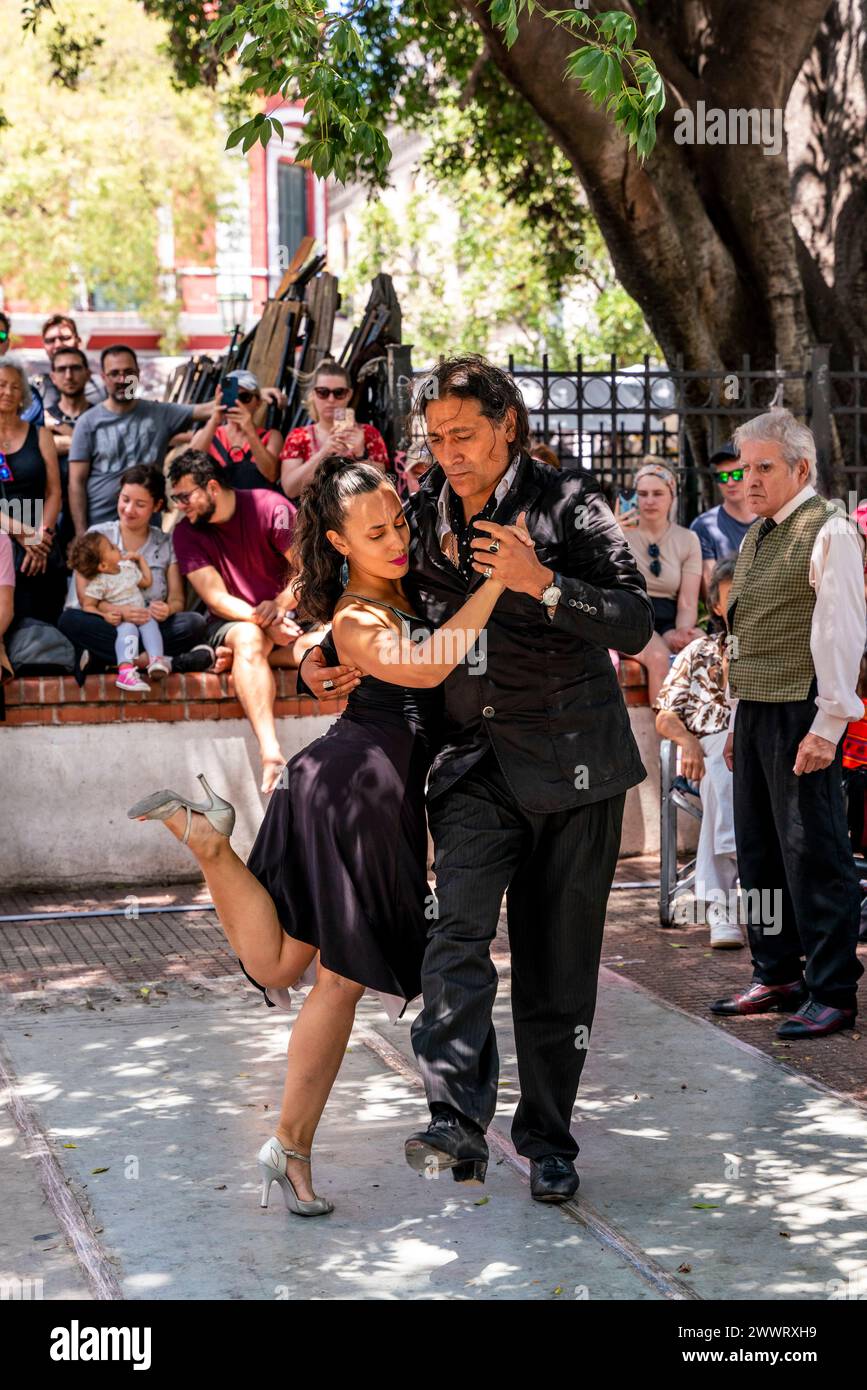 A Tango Dancing Show In Plaza Dorrego, San Telmo District, Buenos Aires ...