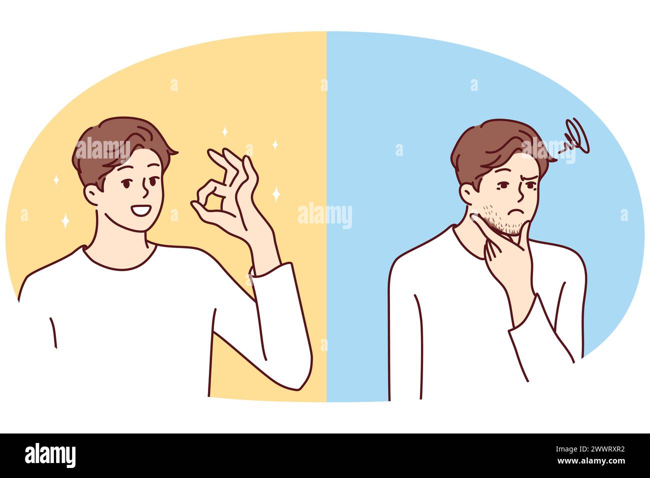 Difficult decision chin Stock Vector Images - Alamy