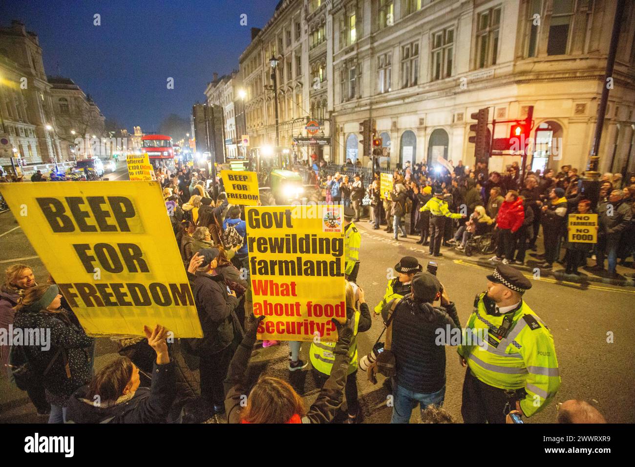 London, England, UK. 25th Mar, 2024. British farmers stage tractor ...