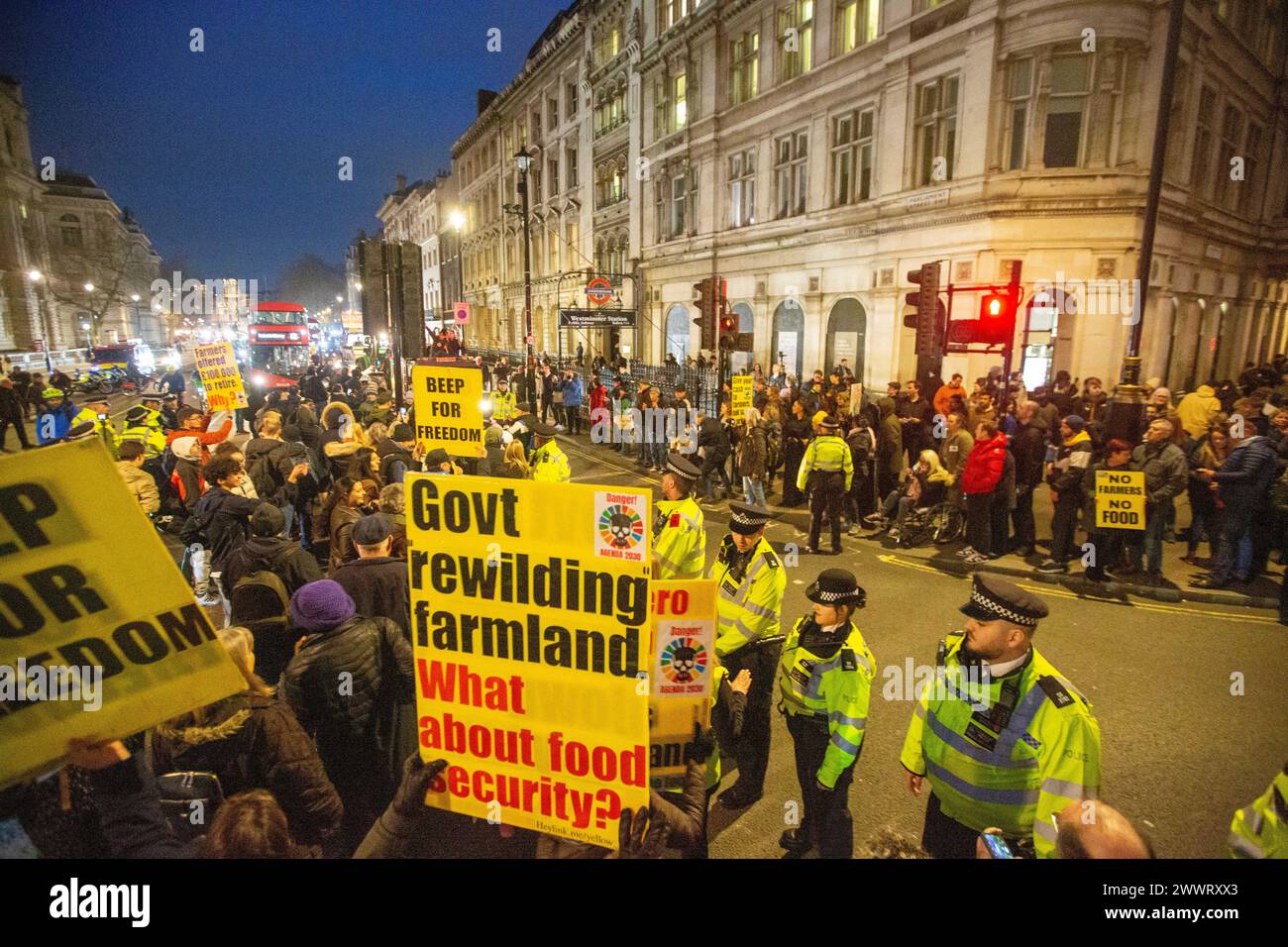 London, England, UK. 25th Mar, 2024. British farmers stage tractor ...