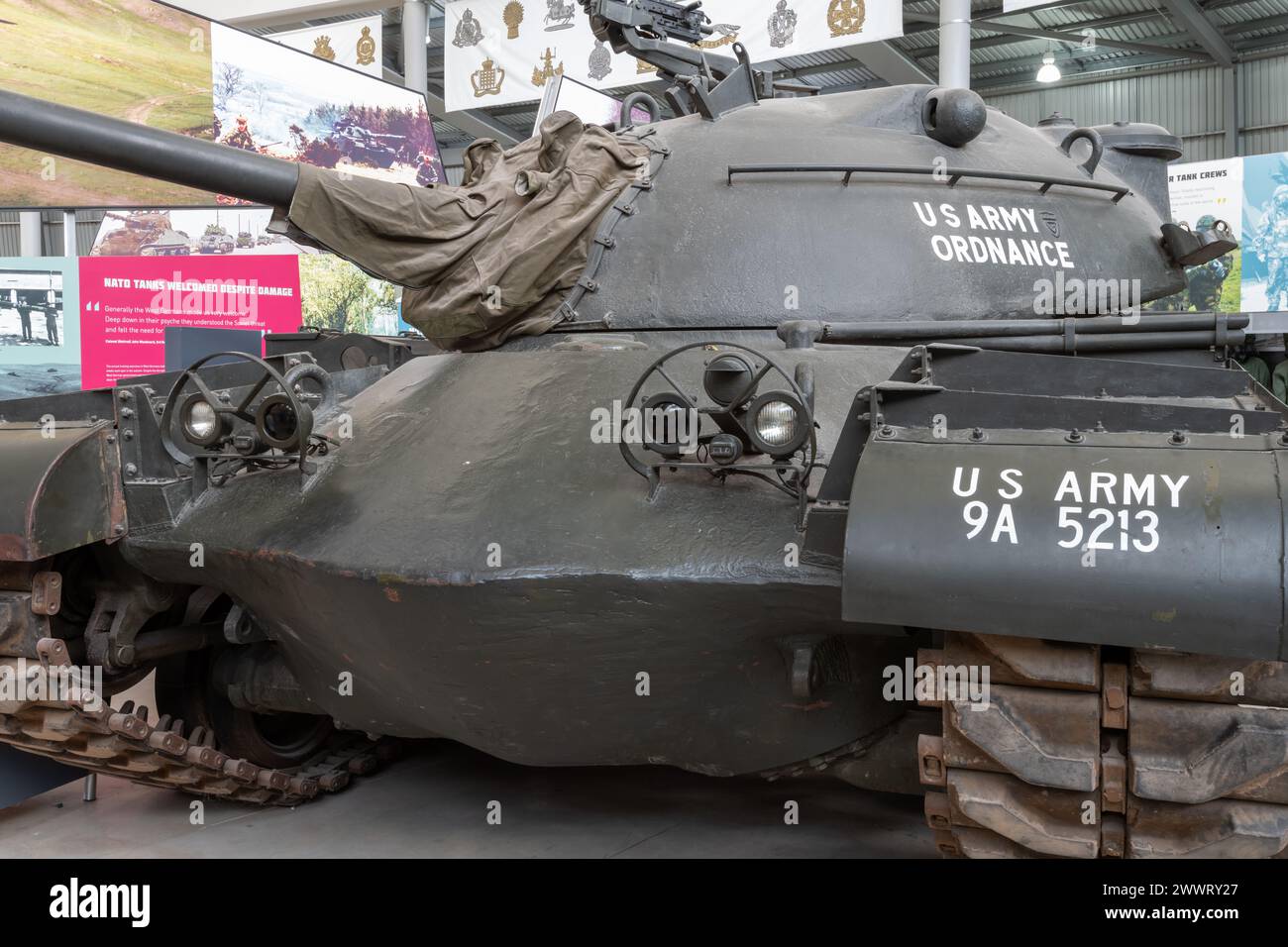 Bovington.Dorset.United Kingdom.August 8th 2023.A M48 Patton tank is on ...