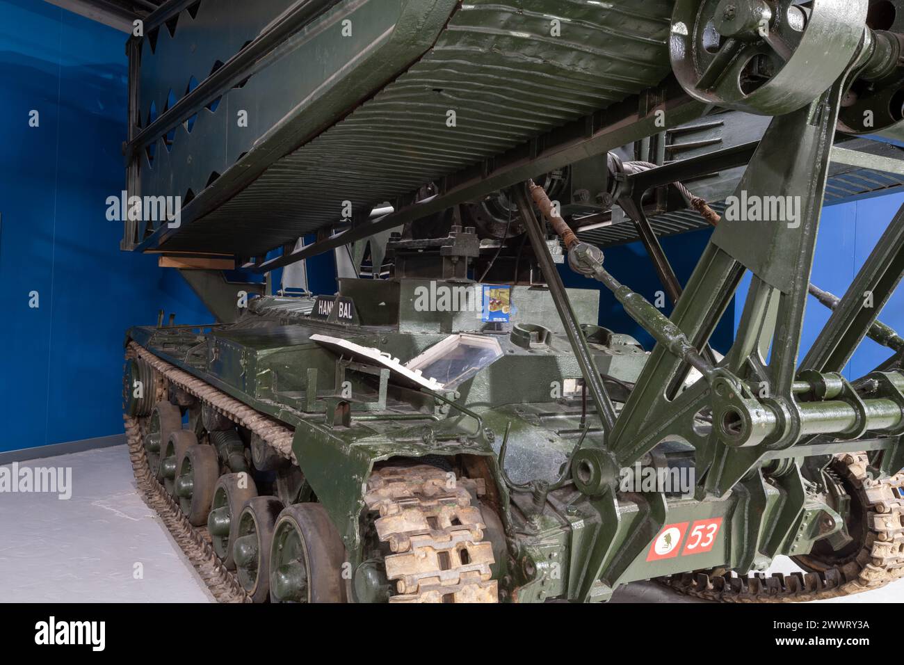 Bovington.Dorset.United Kingdom.August 8th 2023.A Valentine Bridgelayer ...