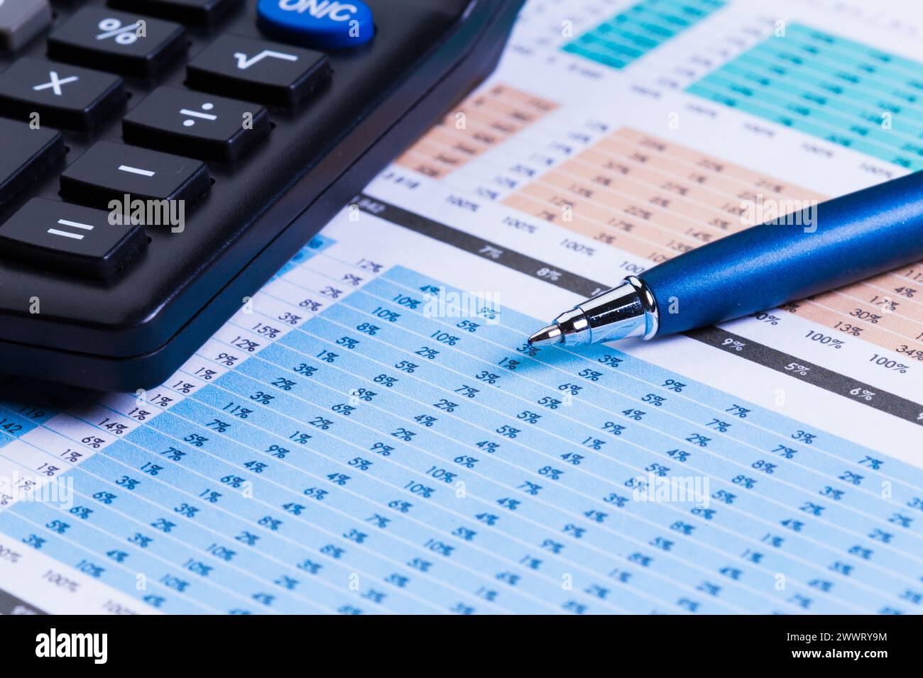 Graphs and Calculator Stock Photo - Alamy