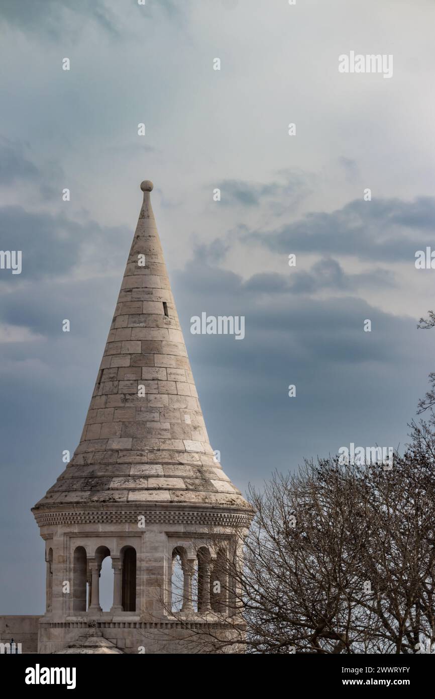Fisherman's Bastion in Budapest (hungarian: Halszbstya), structure with ...
