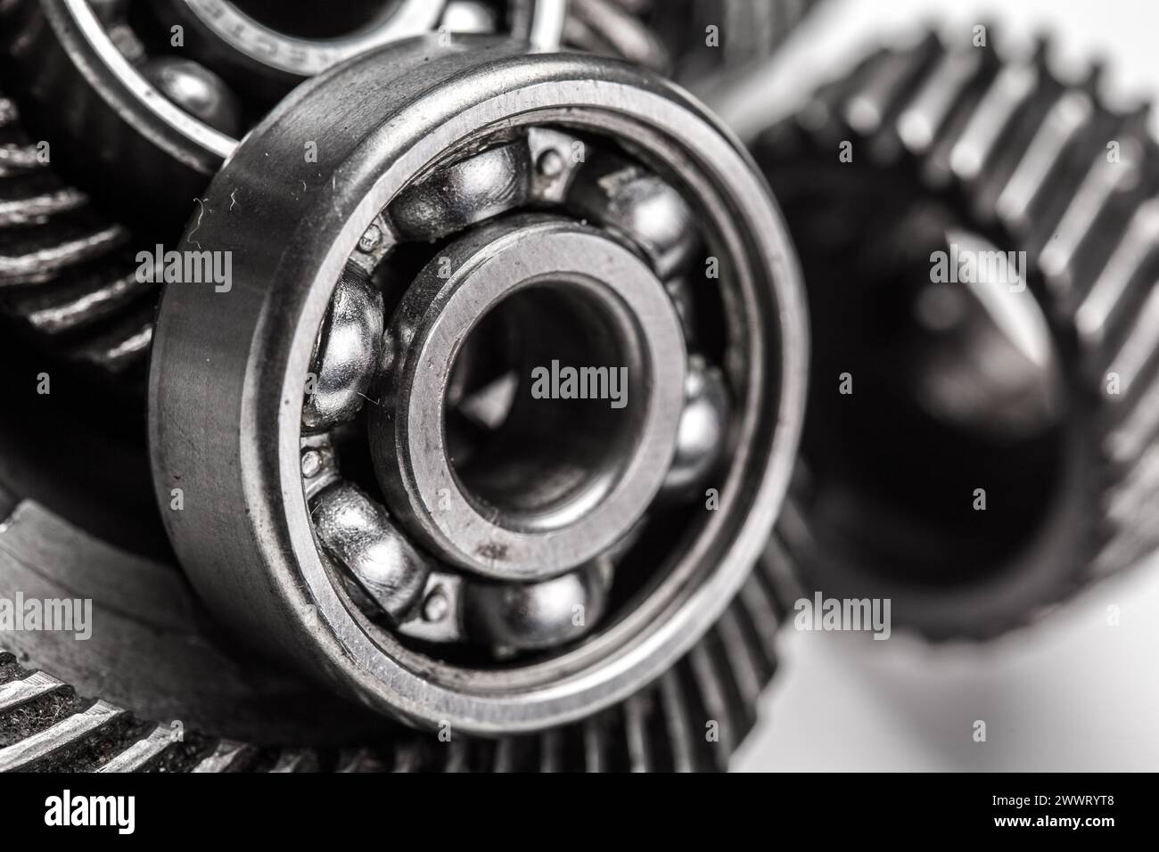 Gear metal wheels, isolated on white background Stock Photo - Alamy