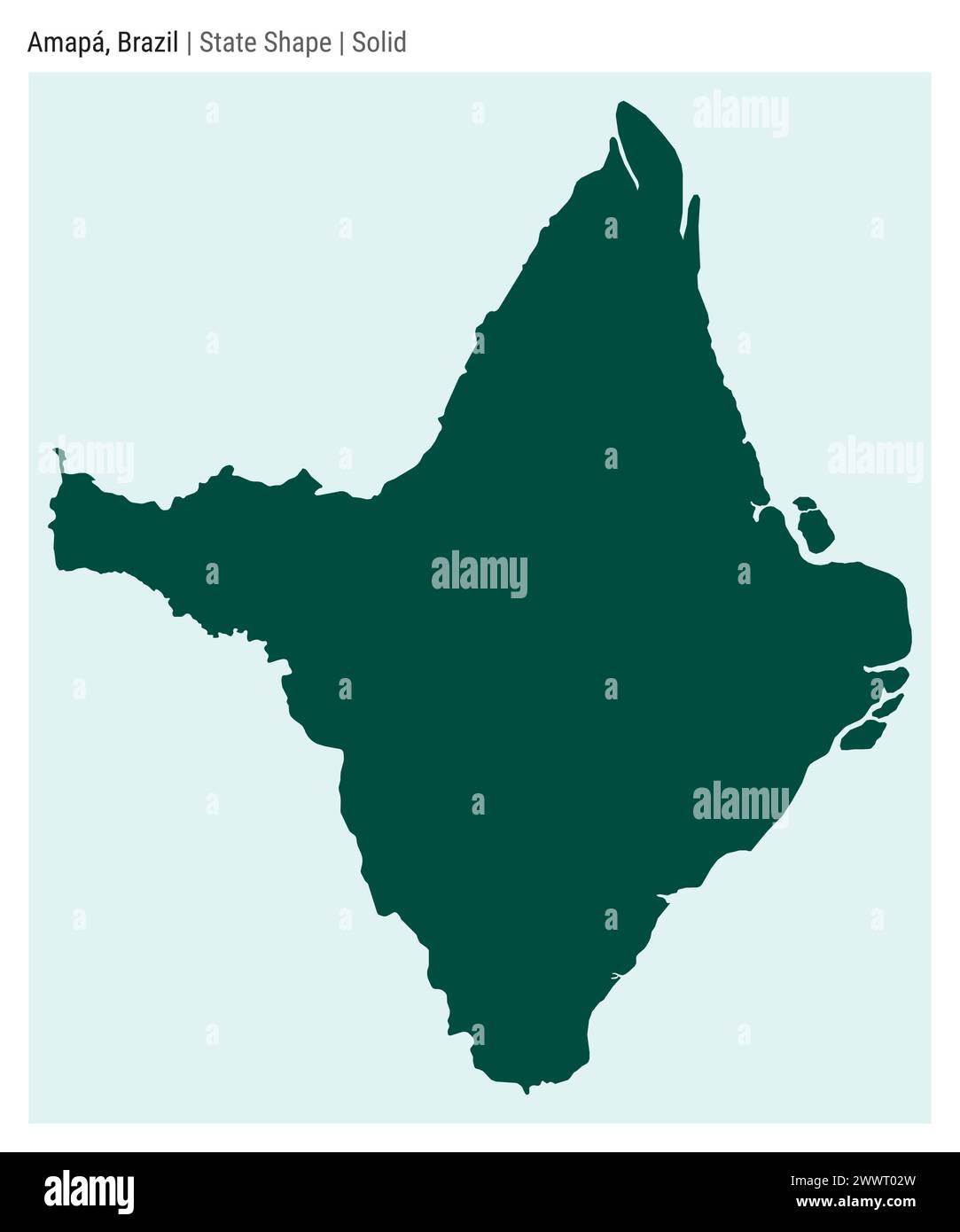 Amapa, Brazil. Simple vector map. State shape. Solid style. Border of ...