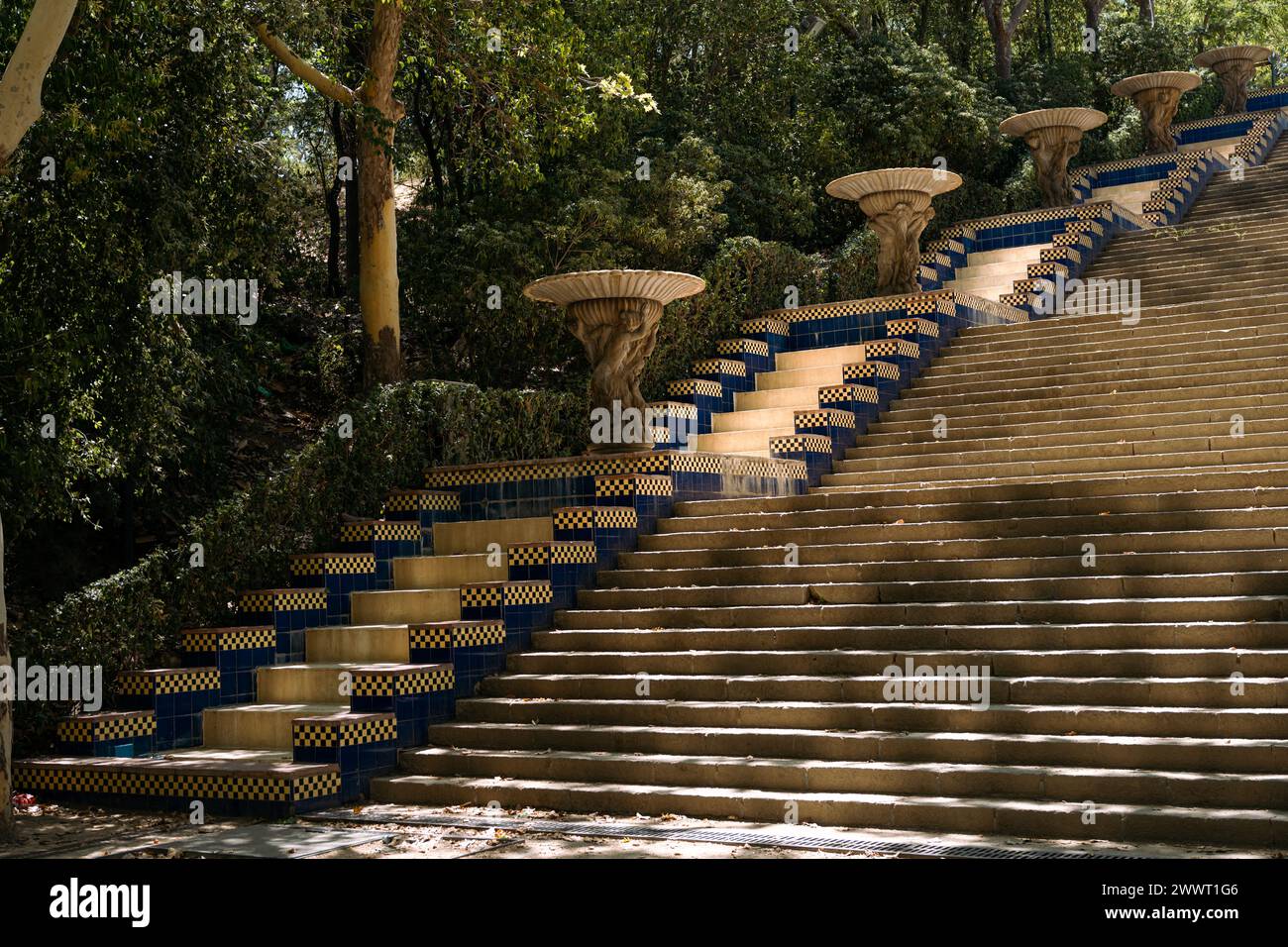 escales amb fonts, stairs with fonts, Barcelona, Spain, national museum ...