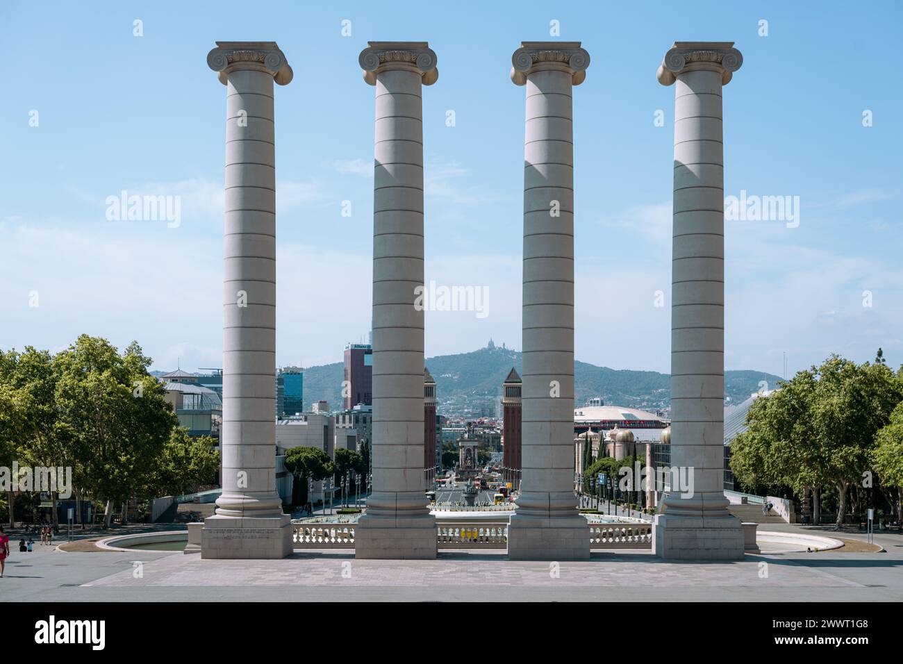 The Four Columns (Les Quatre Columnes), view of the city from the ...