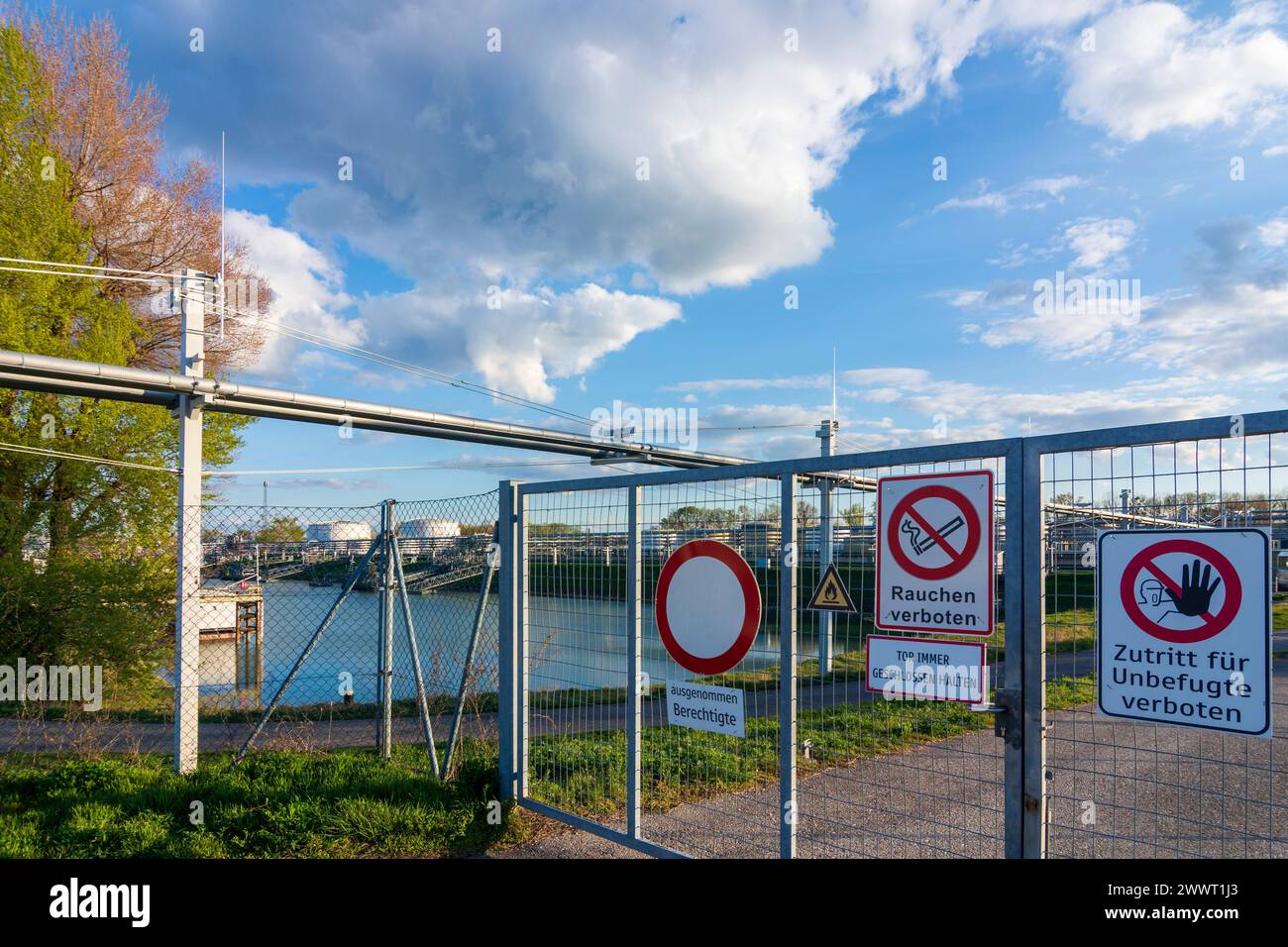 oil port of Central tank farm Lobau Vienna 22. Donaustadt Wien Austria ...
