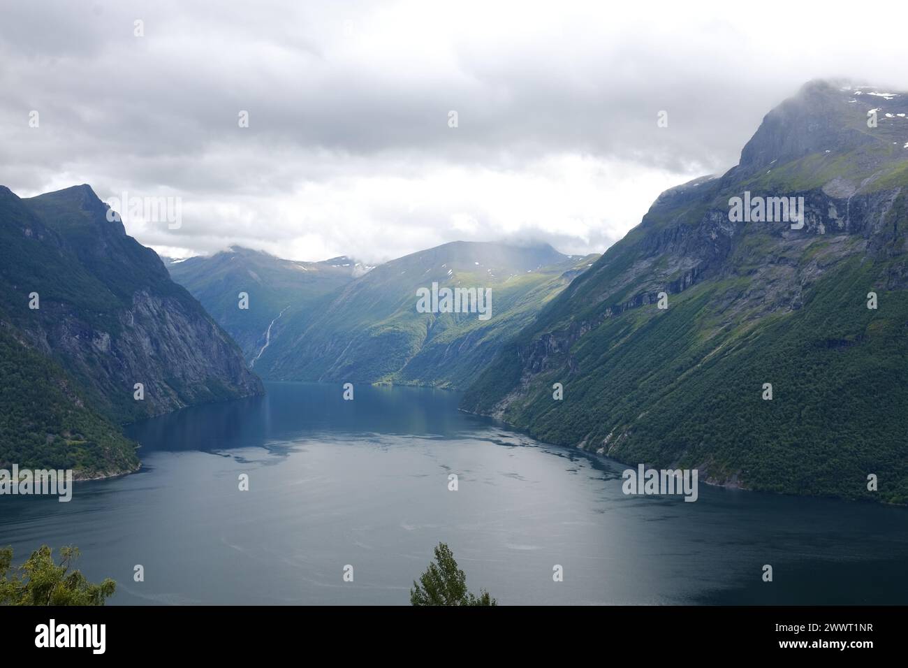 beauty of Geirangerfjord, stunning fjord in Norway. Fjord is surrounded ...