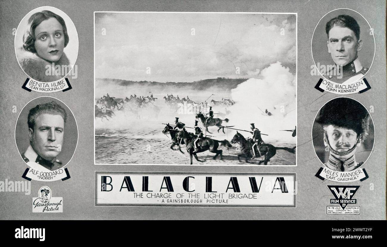 Vintage Ad for the 1928 British Silent Film BALACLAVA - The Charge of ...
