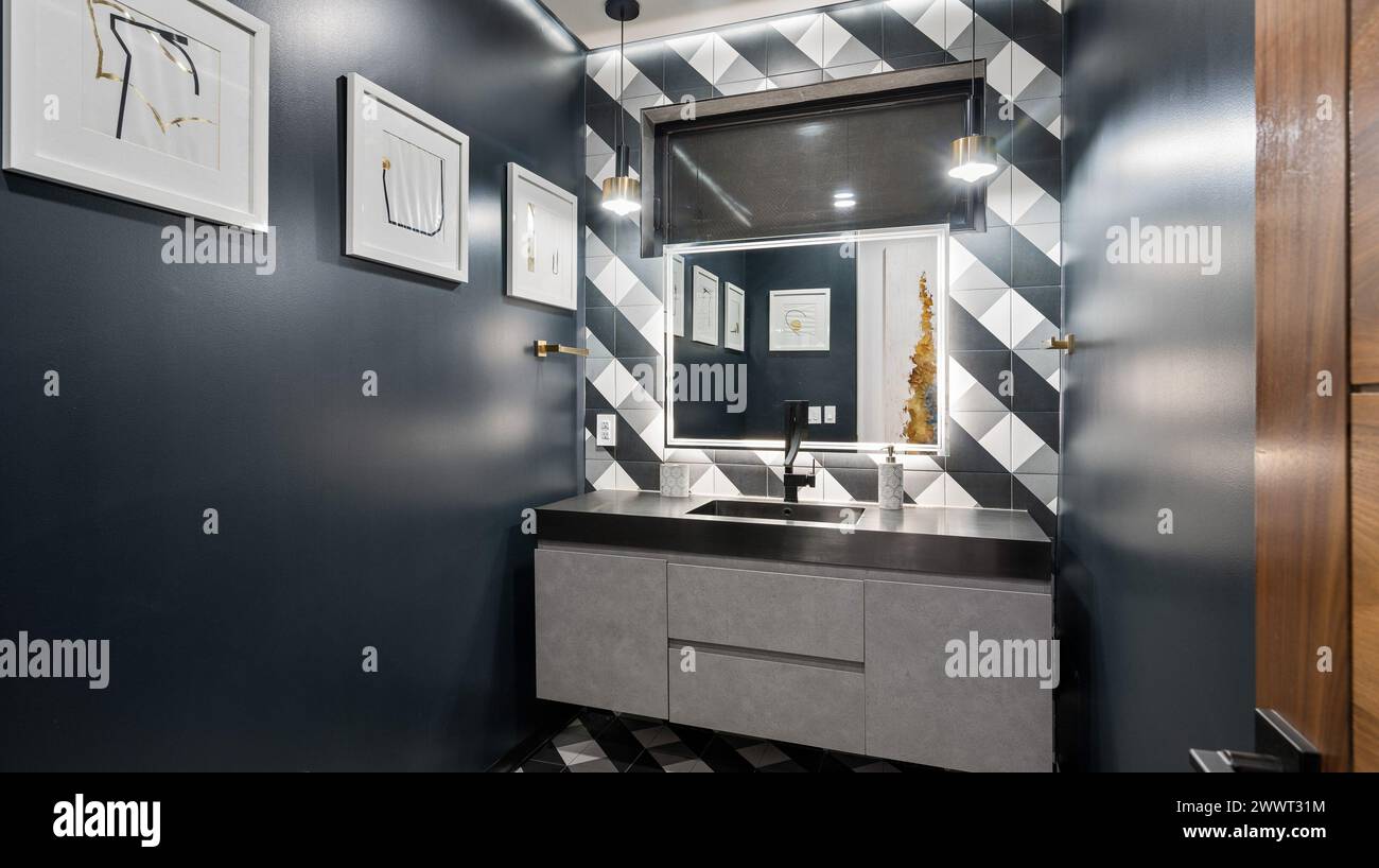 Black and white chic home interior hi-res stock photography and images ...