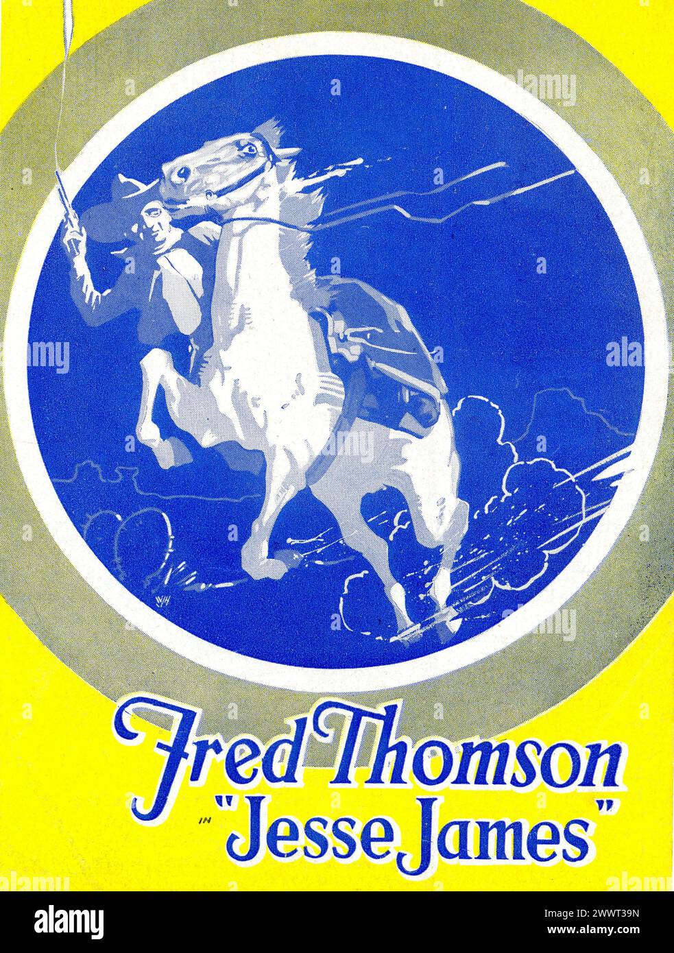 Silent Western Star FRED THOMSON herald from JESSE JAMES 1927 with NORA ...