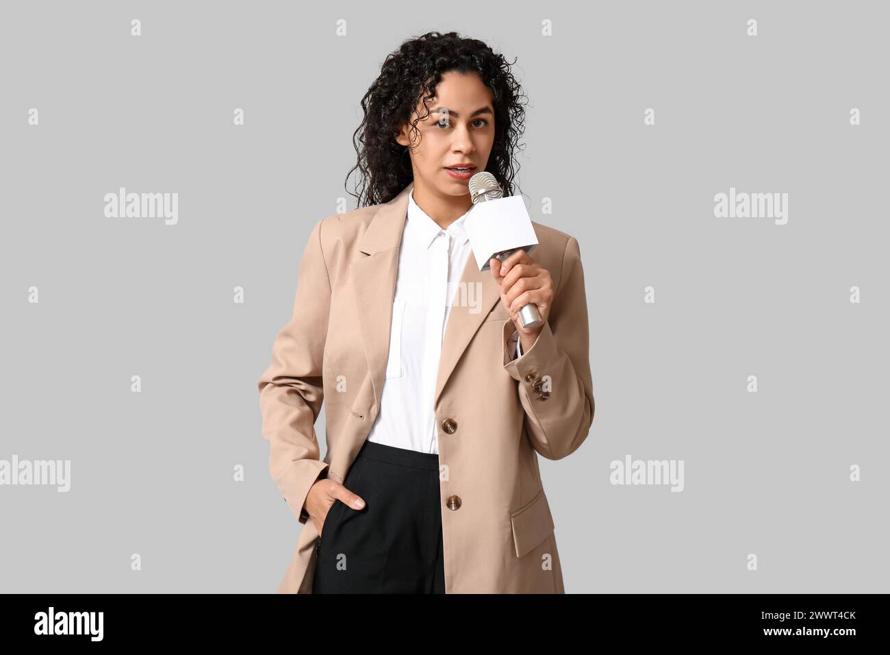African tv presenter hi-res stock photography and images - Alamy