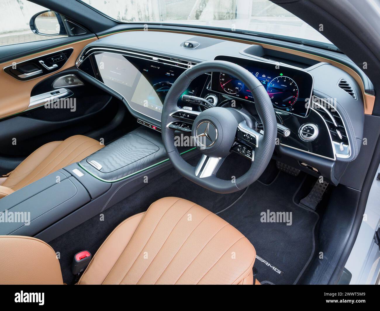 Hong Kong, China Feb 21, 2024 : Mercedes-Benz E200 Interior in Hong ...