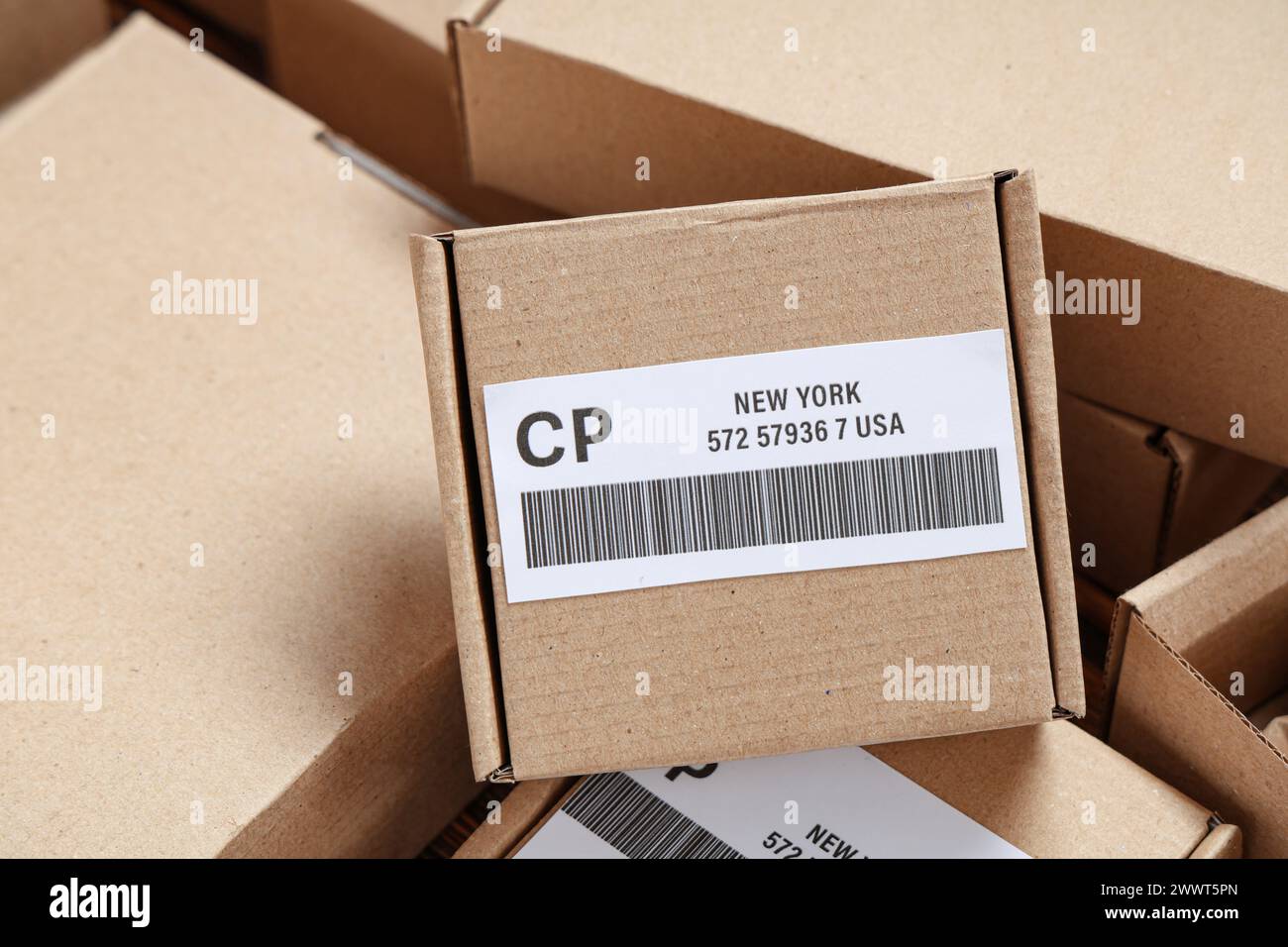 Barcode label on parcel hi-res stock photography and images - Alamy