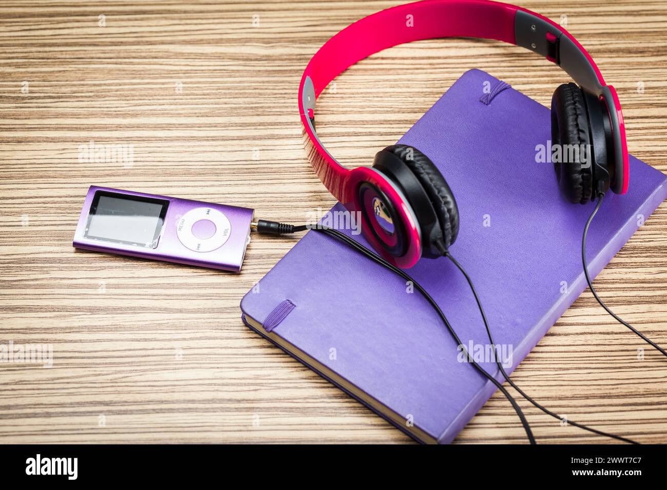 Audio books concept with old book and headphones Stock Photo - Alamy
