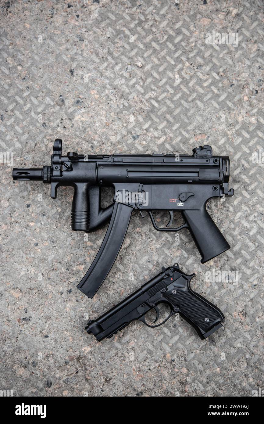 Air gun. Modern pneumatic weapon for air soft, sports and entertainment ...