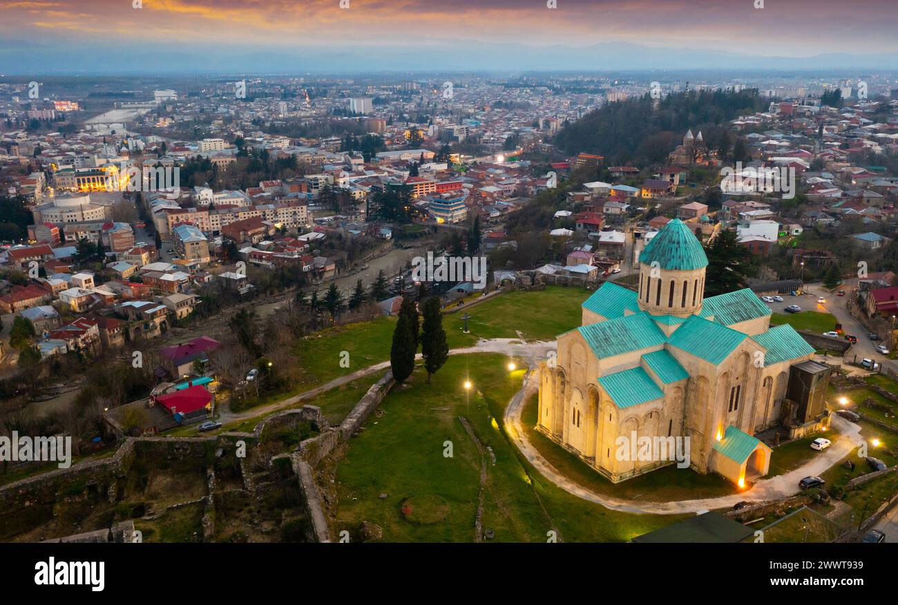 Evening drone view of the ancient city of Kutaisi Stock Photo - Alamy