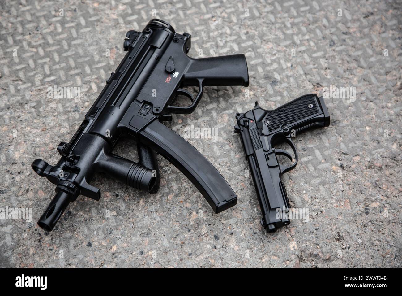 Air gun. Modern pneumatic weapon for air soft, sports and entertainment ...