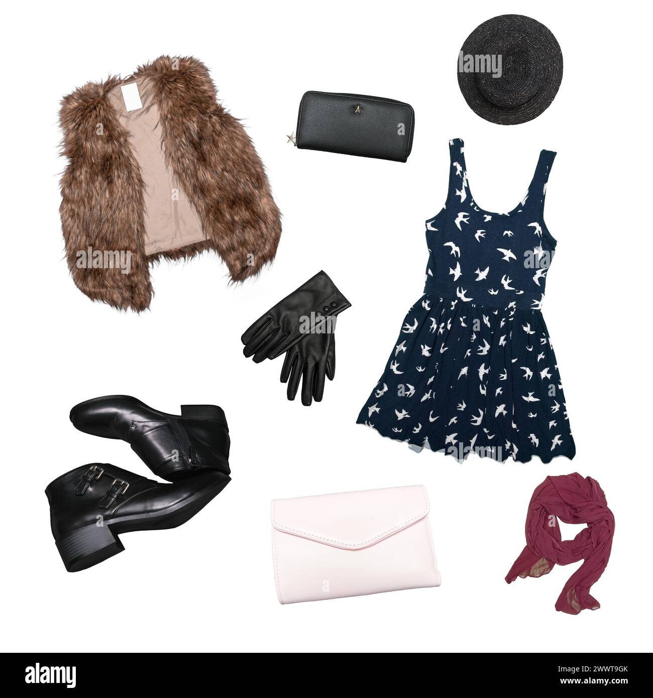 Hipster vintage clothes accessories Cut Out Stock Images & Pictures - Alamy