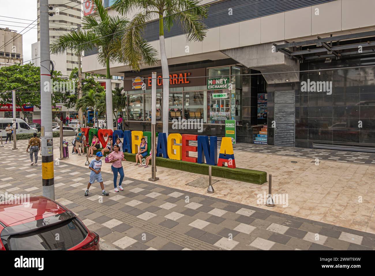 Cartagena, Colombia - July 25, 2023: Central Bocagrande Carrera 2. El ...