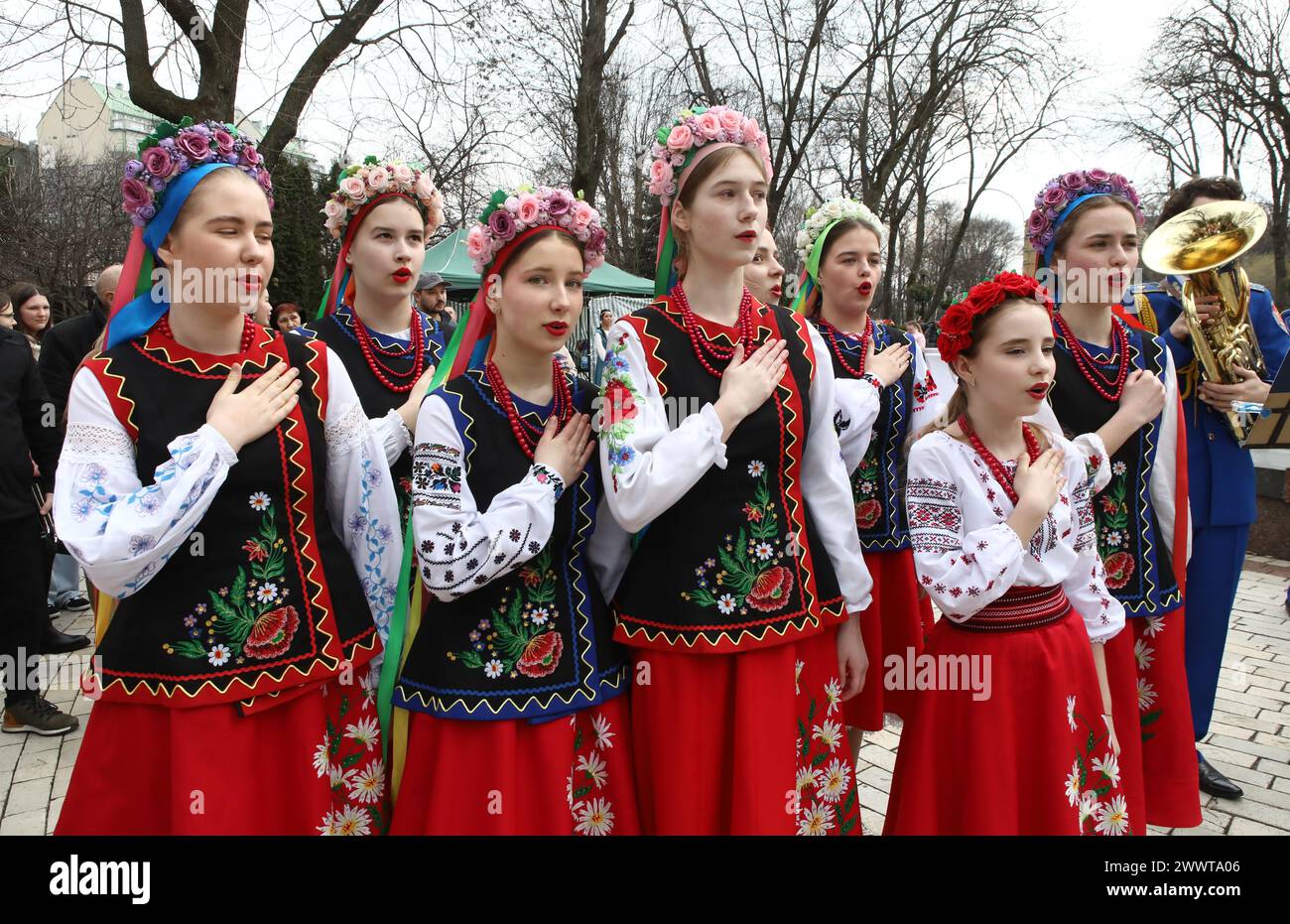 KYIV, UKRAINE - MARCH 23, 2024 - Participants of the Ukrainian Solstice ...
