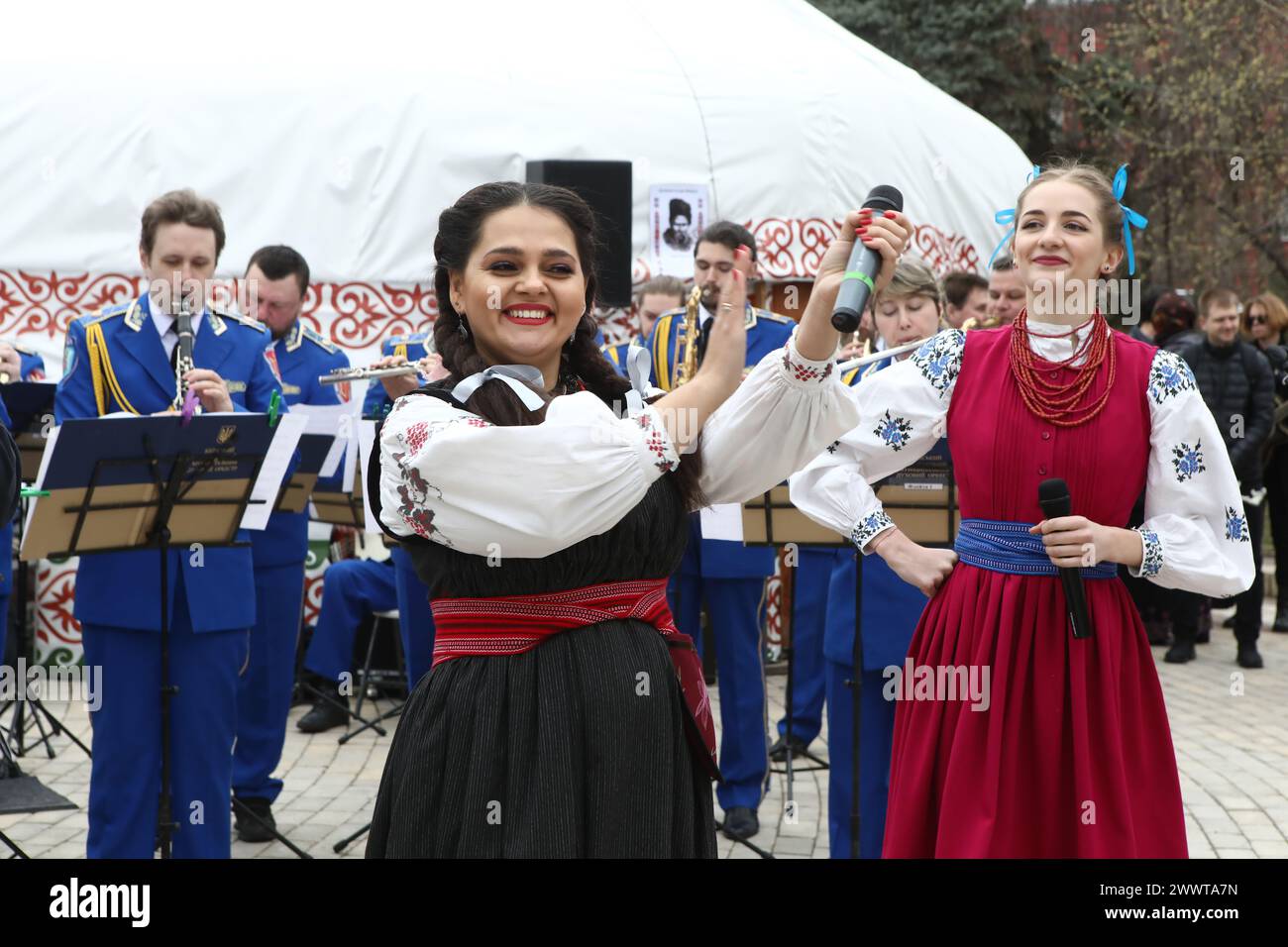 KYIV, UKRAINE - MARCH 23, 2024 - Participants of the Ukrainian Solstice ...
