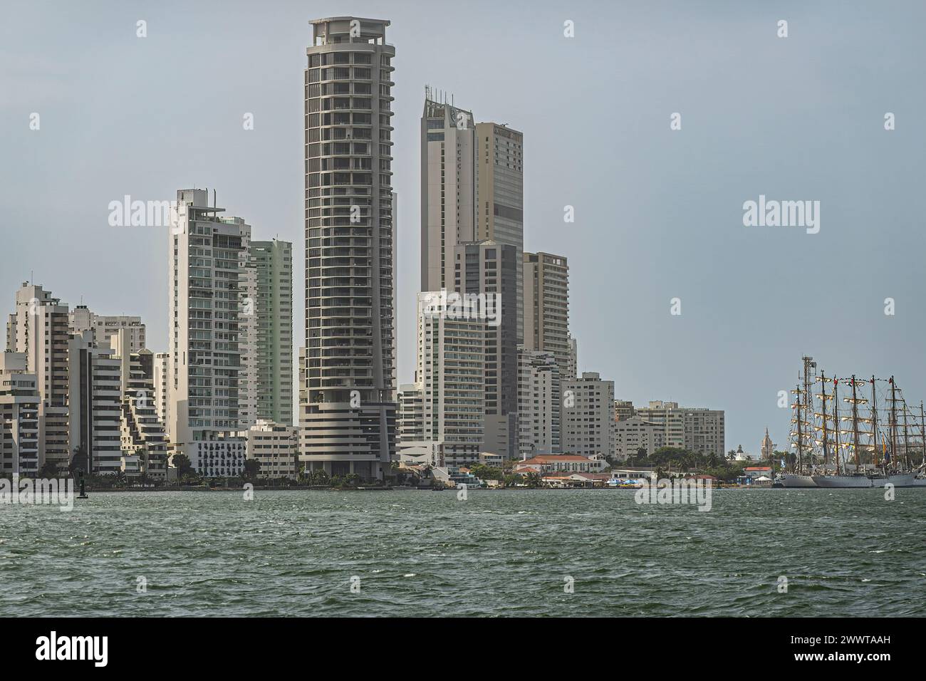 Cartagena, Colombia - July 25, 2023: Looking north over bay from Las ...