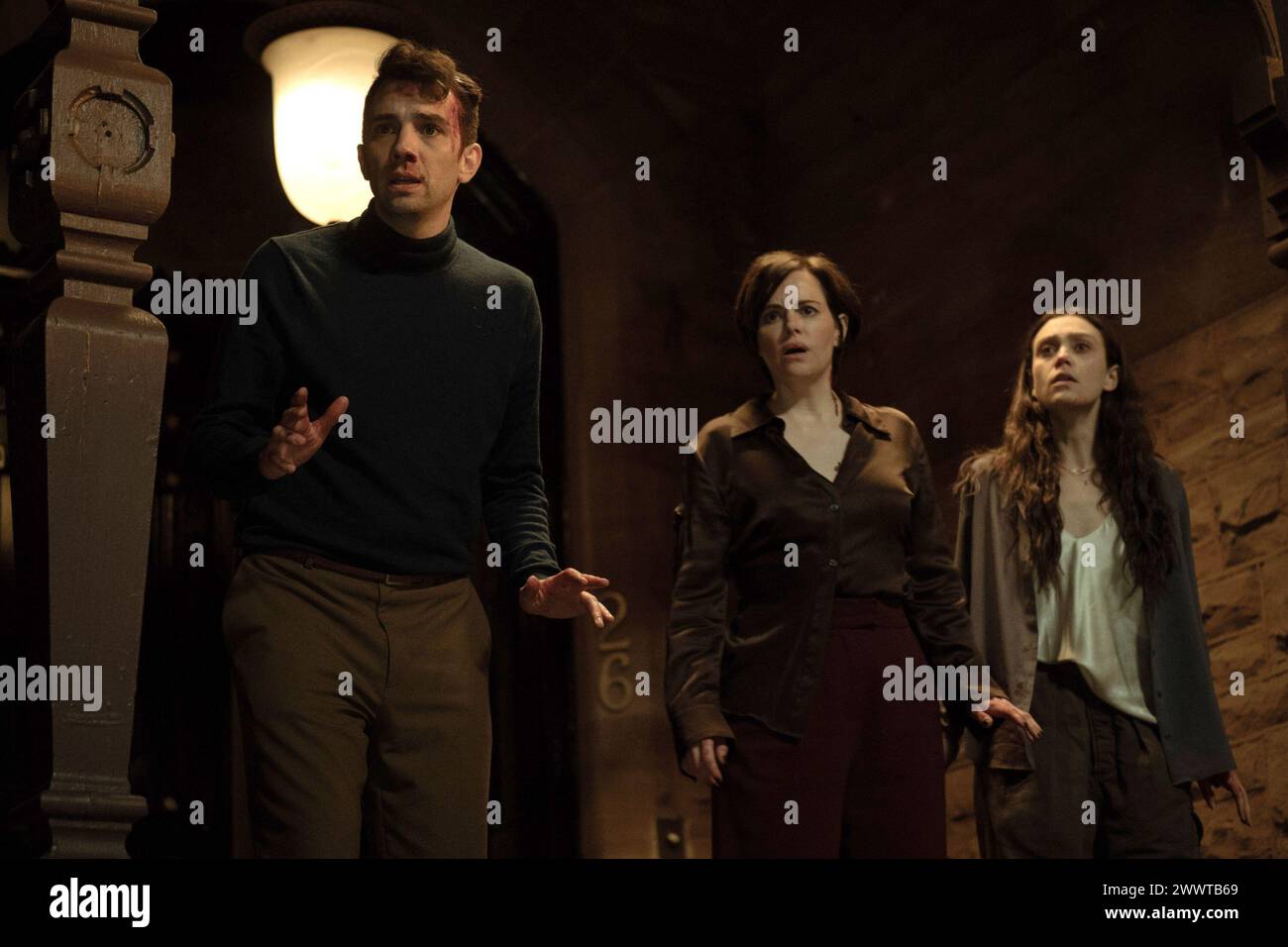 HUMANE, from left: Jay Baruchel, Emily Hampshire, Alanna Bale, 2024. ph ... HUMANE, from left: Jay Baruchel, Emily Hampshire, Alanna Bale, 2024. ph ...