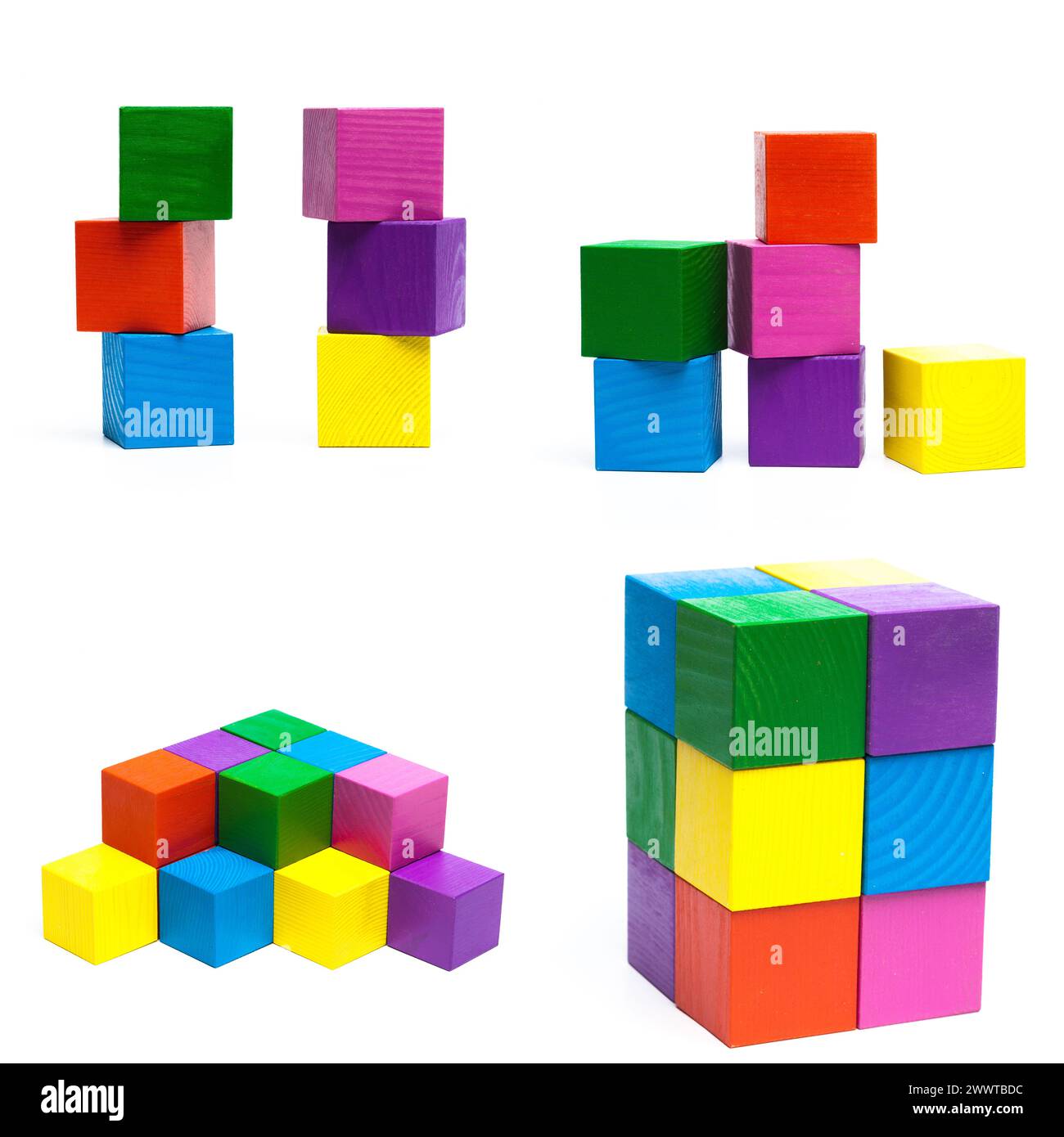Building tower cubes child Cut Out Stock Images & Pictures - Alamy