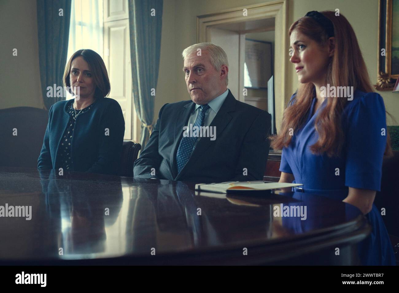 SCOOP, from left: Keeley Hawes, Rufus Sewell as Prince Andrew, Charity ...
