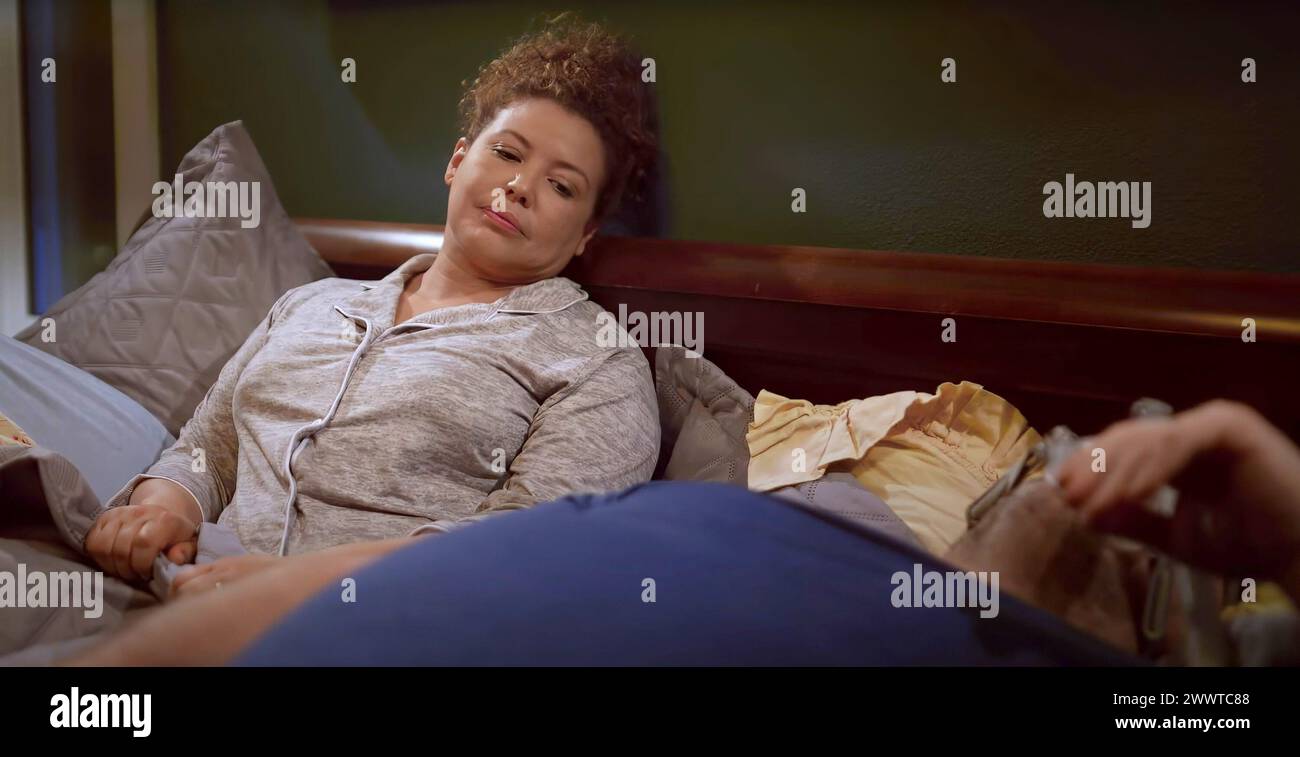 THE THROWBACK, from left: Justina Machado, Will Sasso, 2024. © Myriad ...