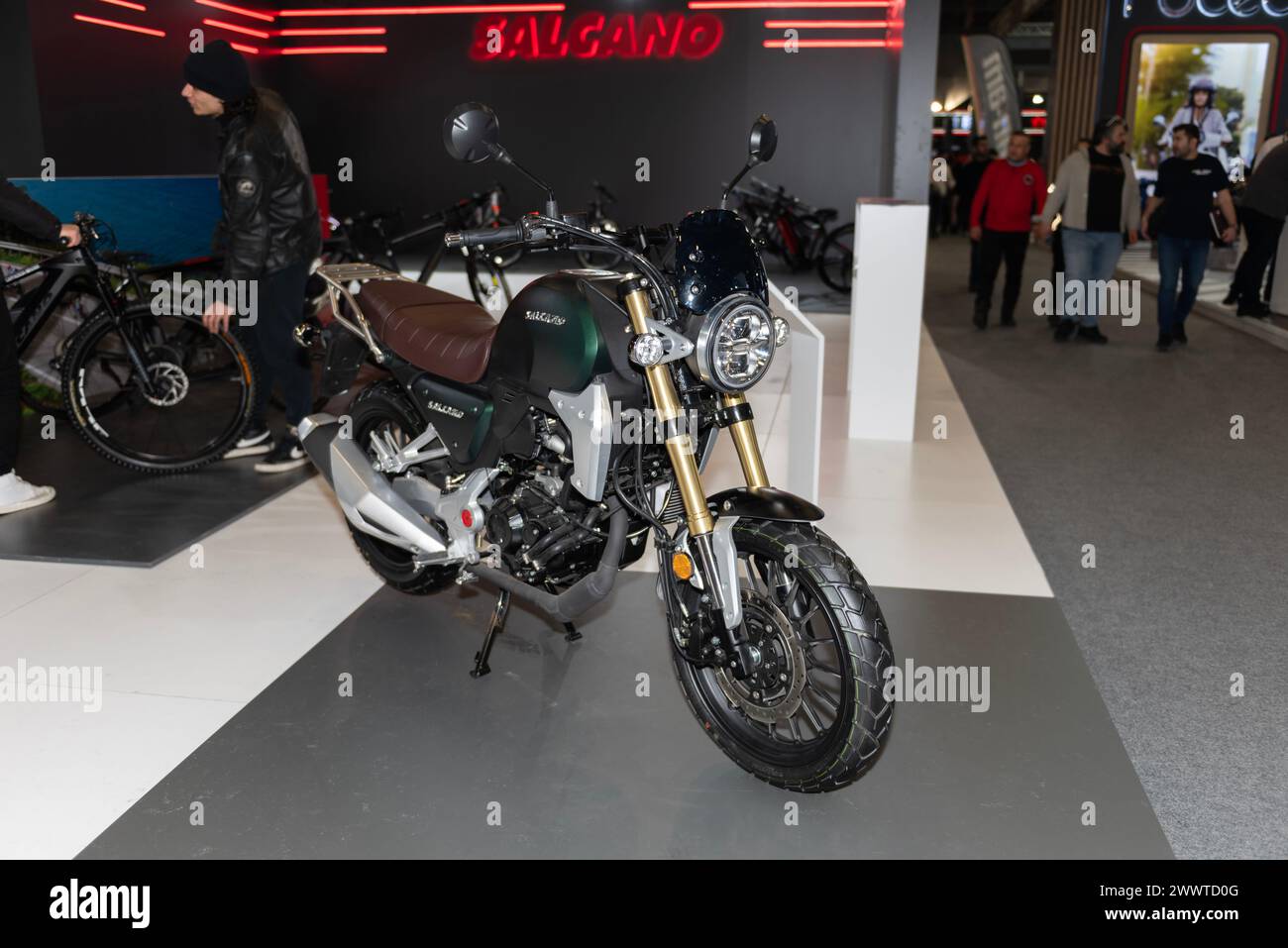 ISTANBUL, TURKIYE - APRIL 29, 2023: SALCANO Rocktar DY125-38 motorcycle ...