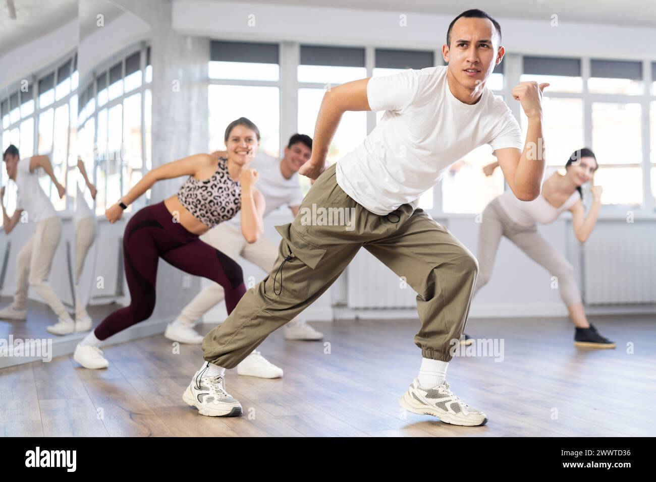 Group of young people dancing hip hop Stock Photo - Alamy