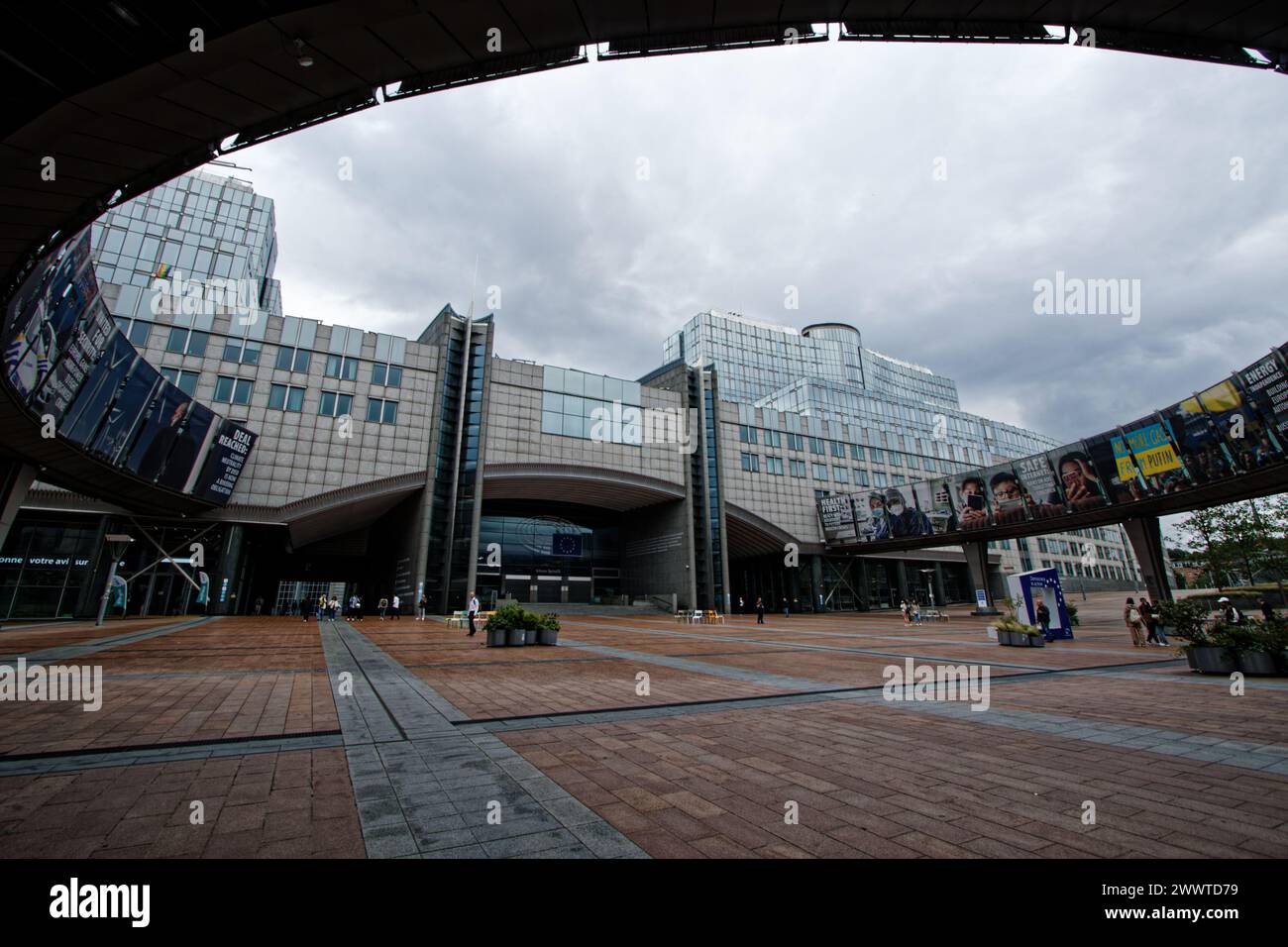 The European Parliament headquarters. Modern and contemporary ...