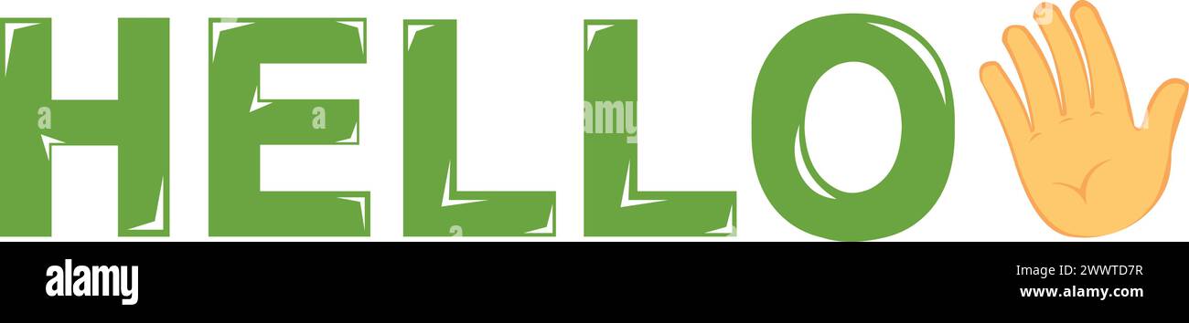 vector text hello waving hand Stock Vector Image & Art - Alamy