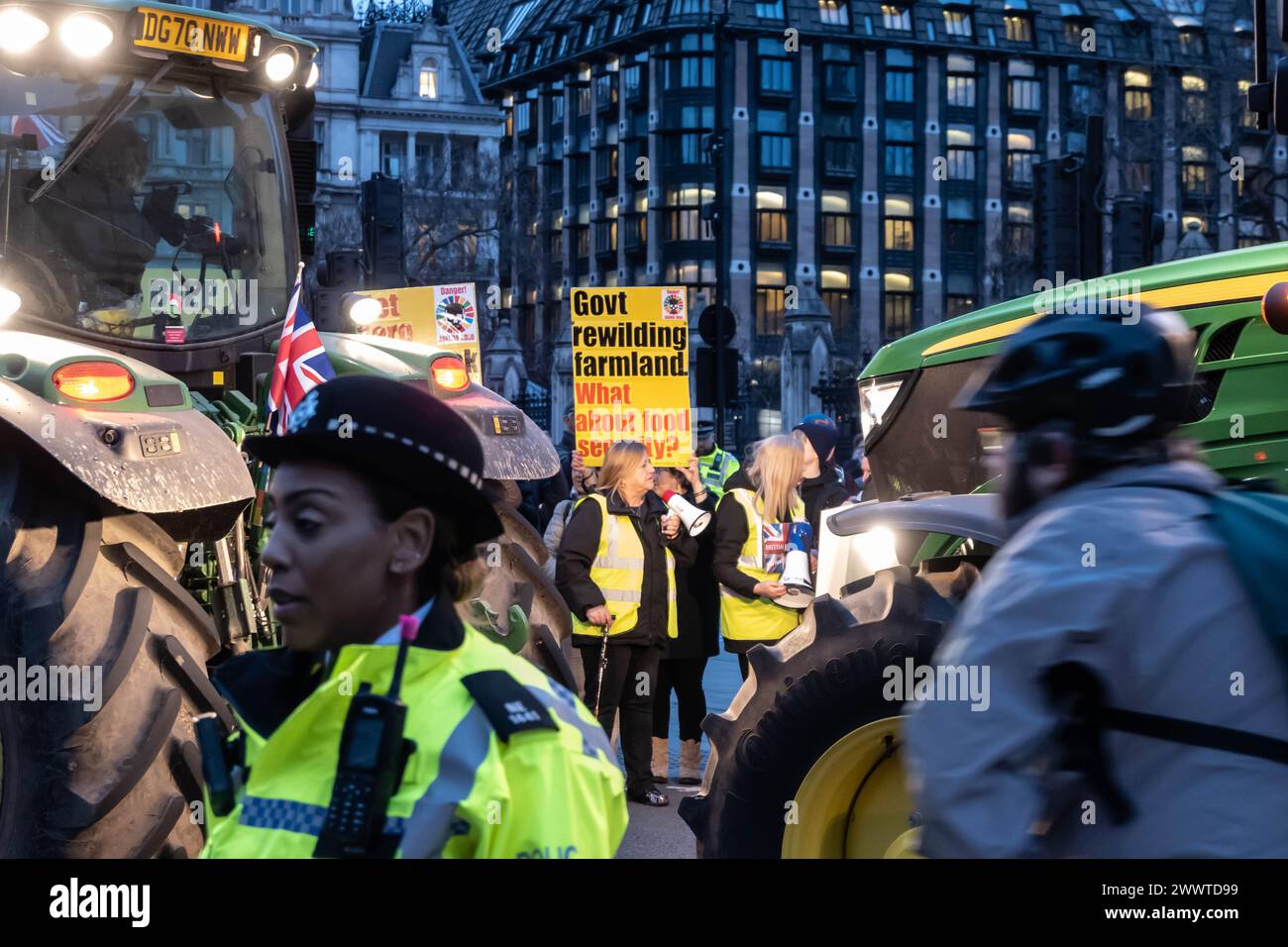 London, England. 25th March, 2024. British farmers taking part in a ...