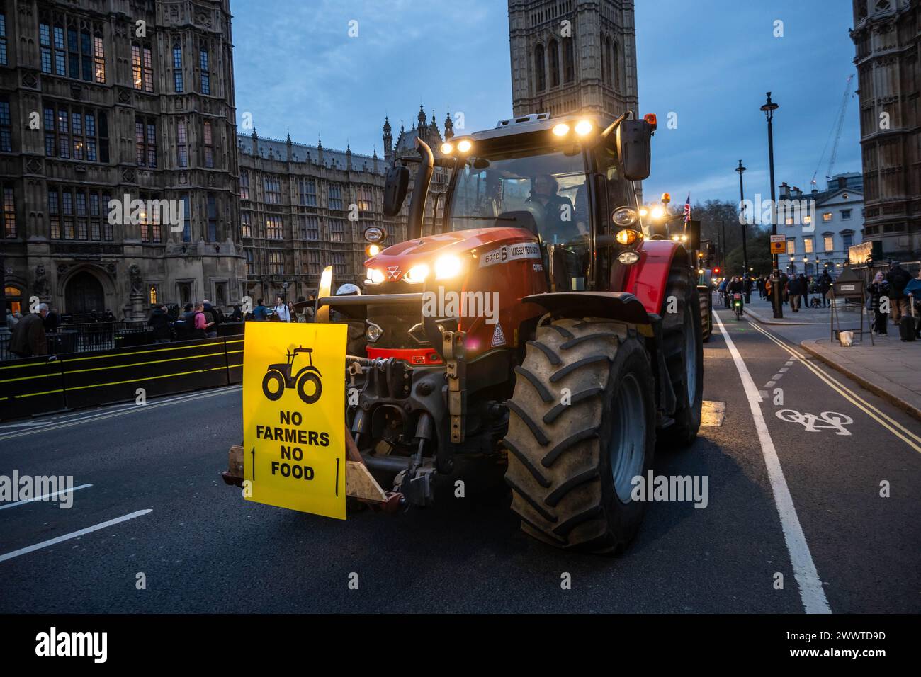 London, England. 25th March, 2024. British farmers taking part in a ...